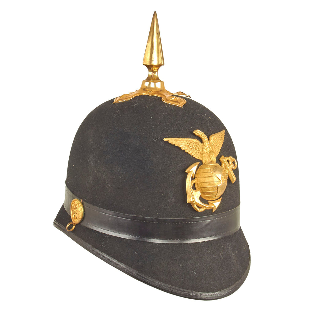 Original U.S. Marine Corps Model 1892 Officer's Dress Spiked Helmet Fi ...