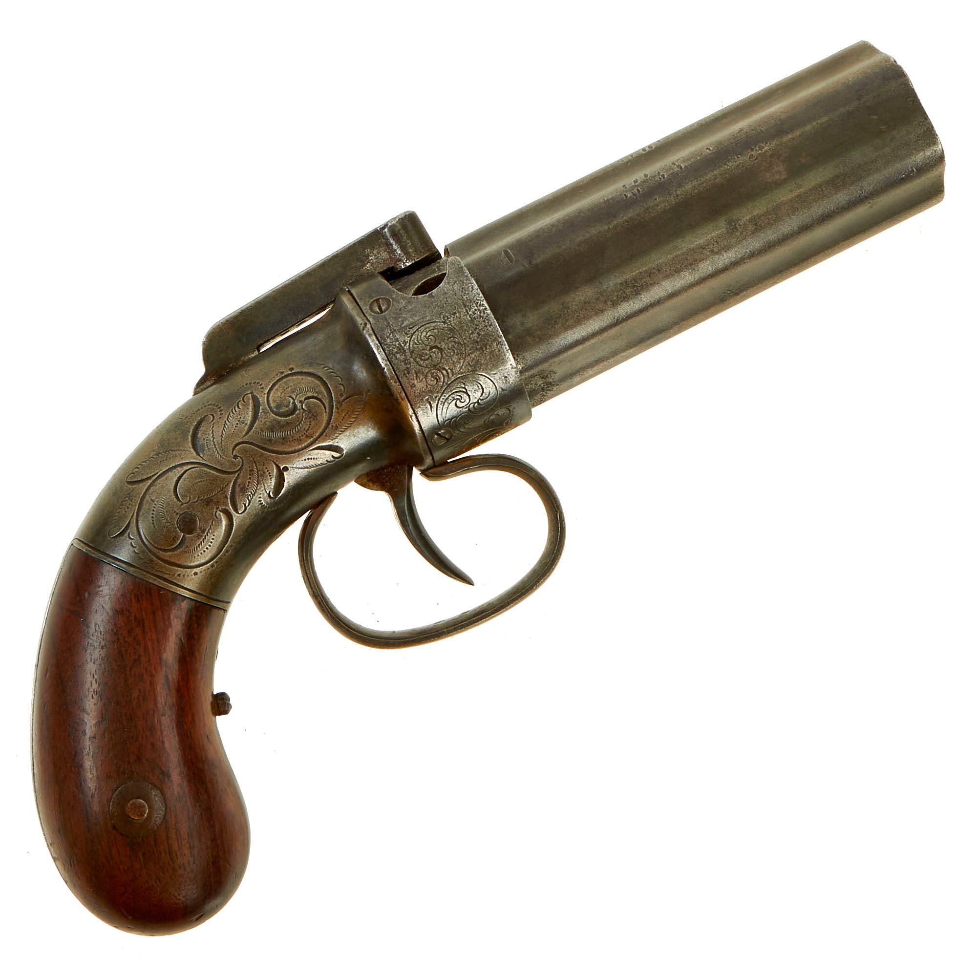 Original U.S. Allen & Thurber 1837 Patent .31cal Percussion Pepperbox – International Military ...