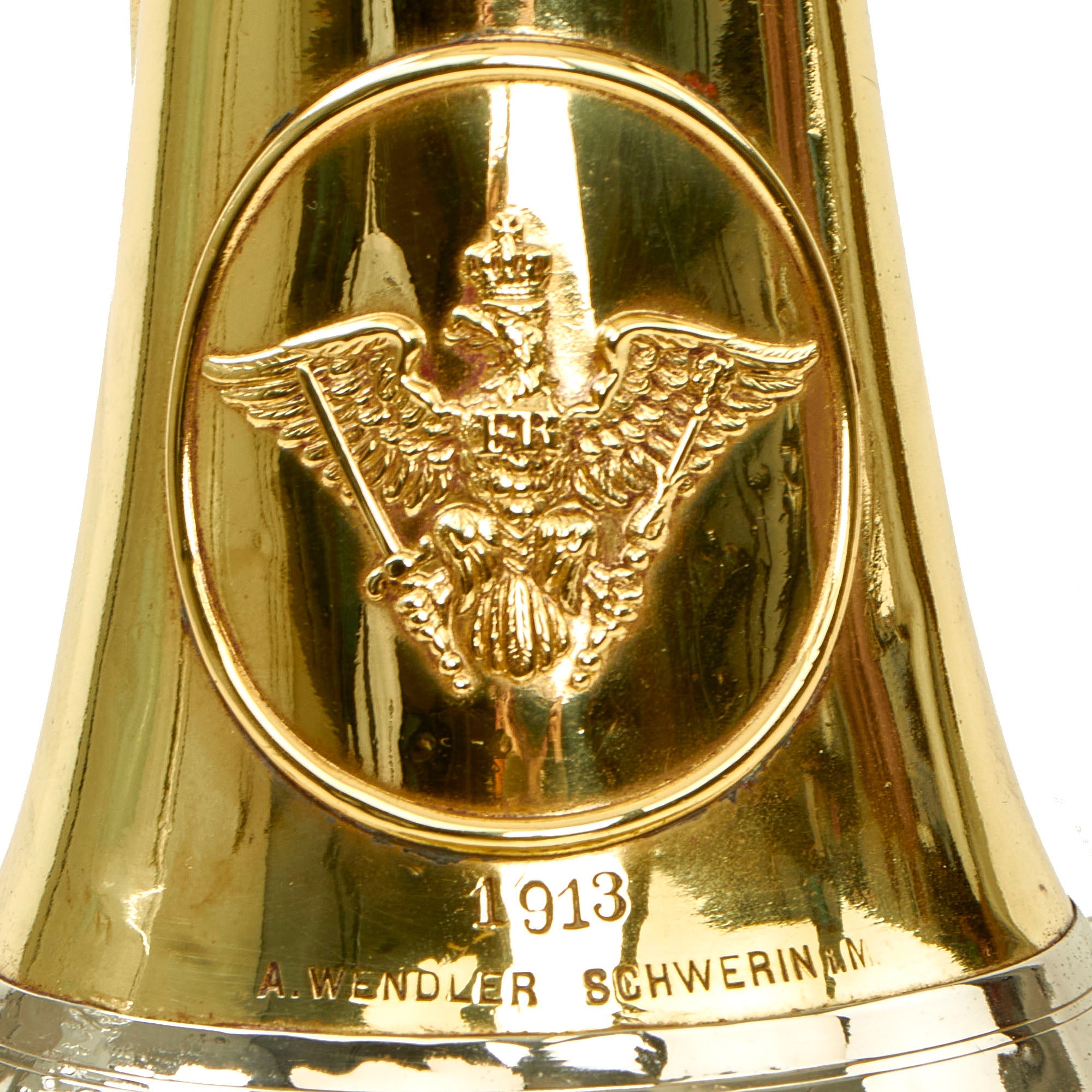 Original Imperial German WWI 1913 dated Military Bugle in C Bearing Pr ...
