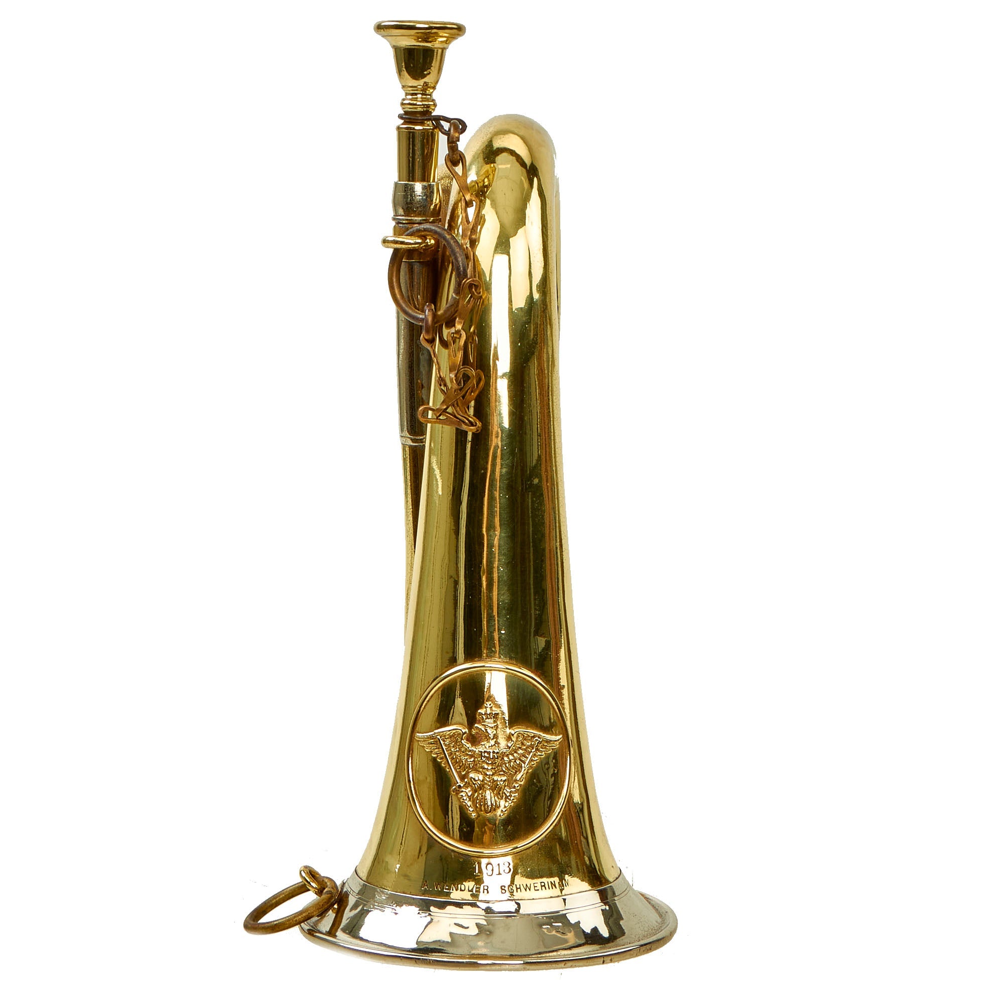Original Imperial German WWI 1913 dated Military Bugle in C Bearing Pr ...