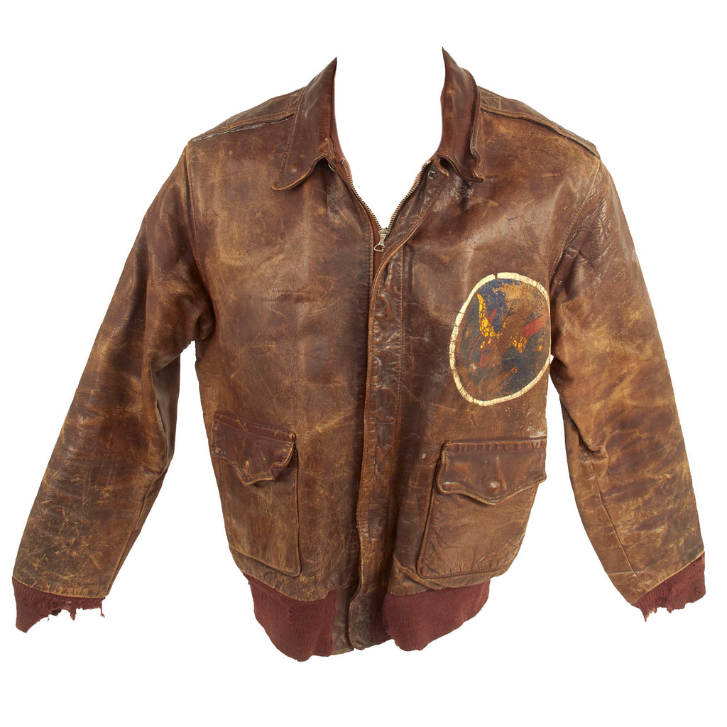 Original U.S. WWII Painted A-2 Leather Flight Jacket With Squadron Pat ...