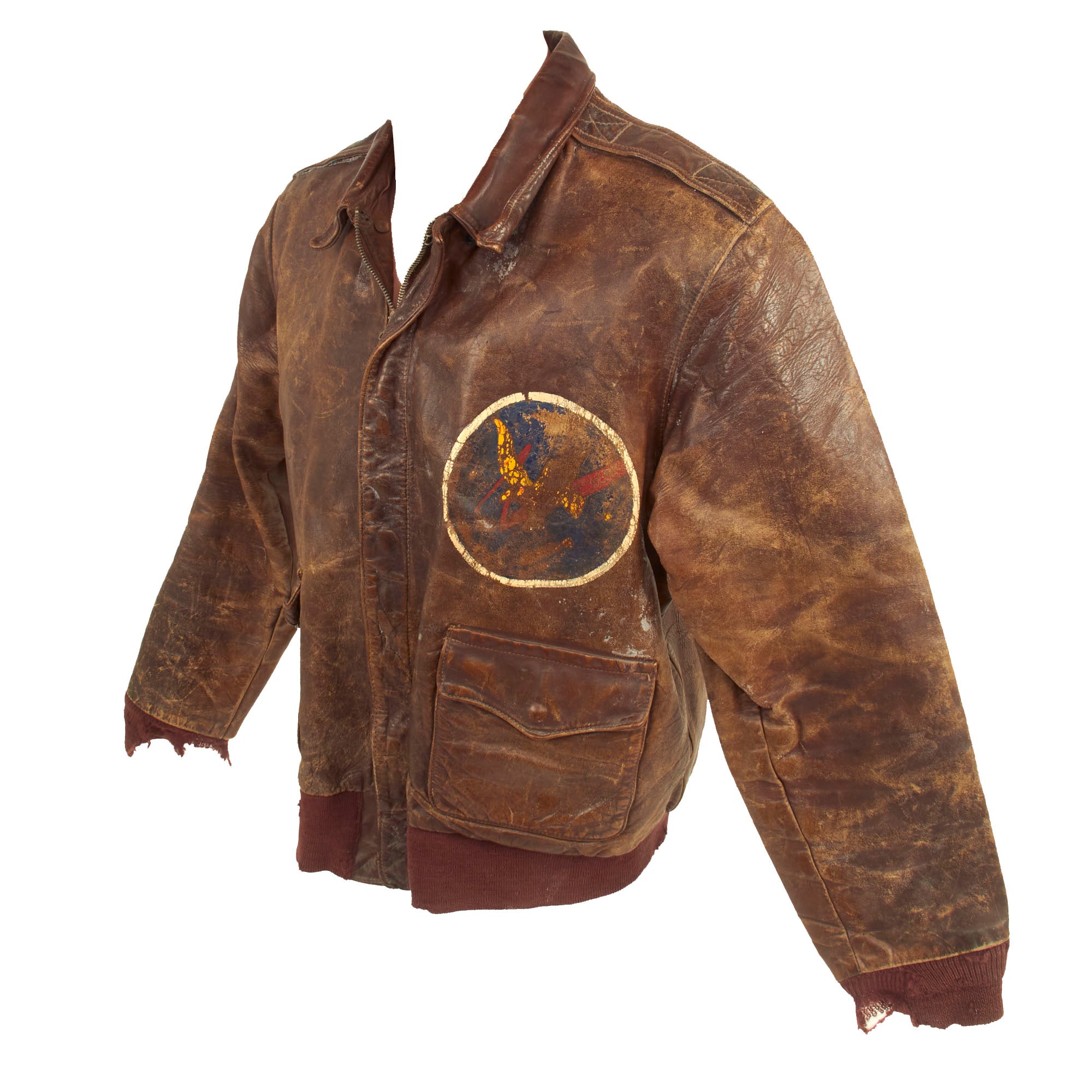 Original U.S. WWII Painted A-2 Leather Flight Jacket With Squadron Pat ...