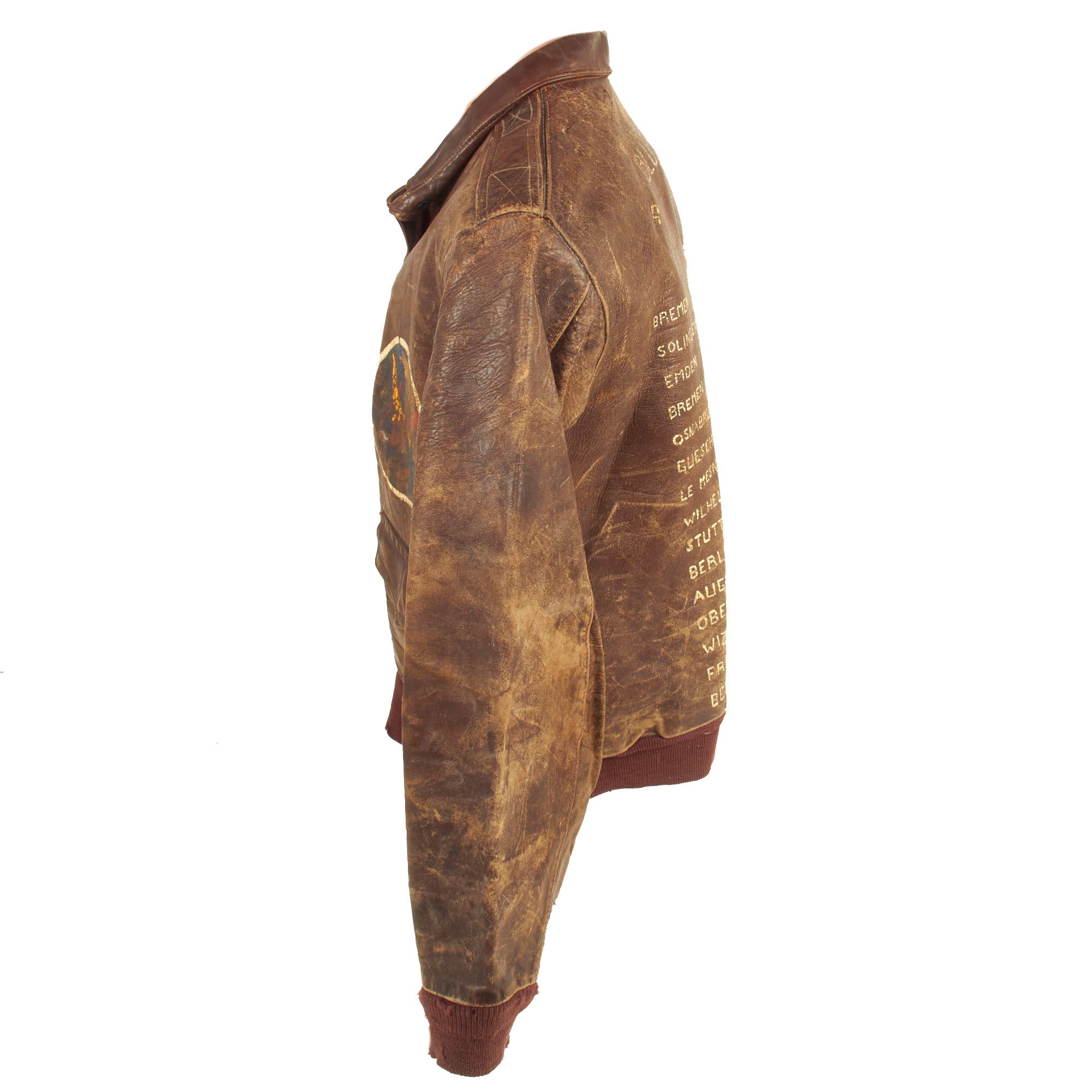 Original U.S. WWII Painted A-2 Leather Flight Jacket With Squadron Pat ...