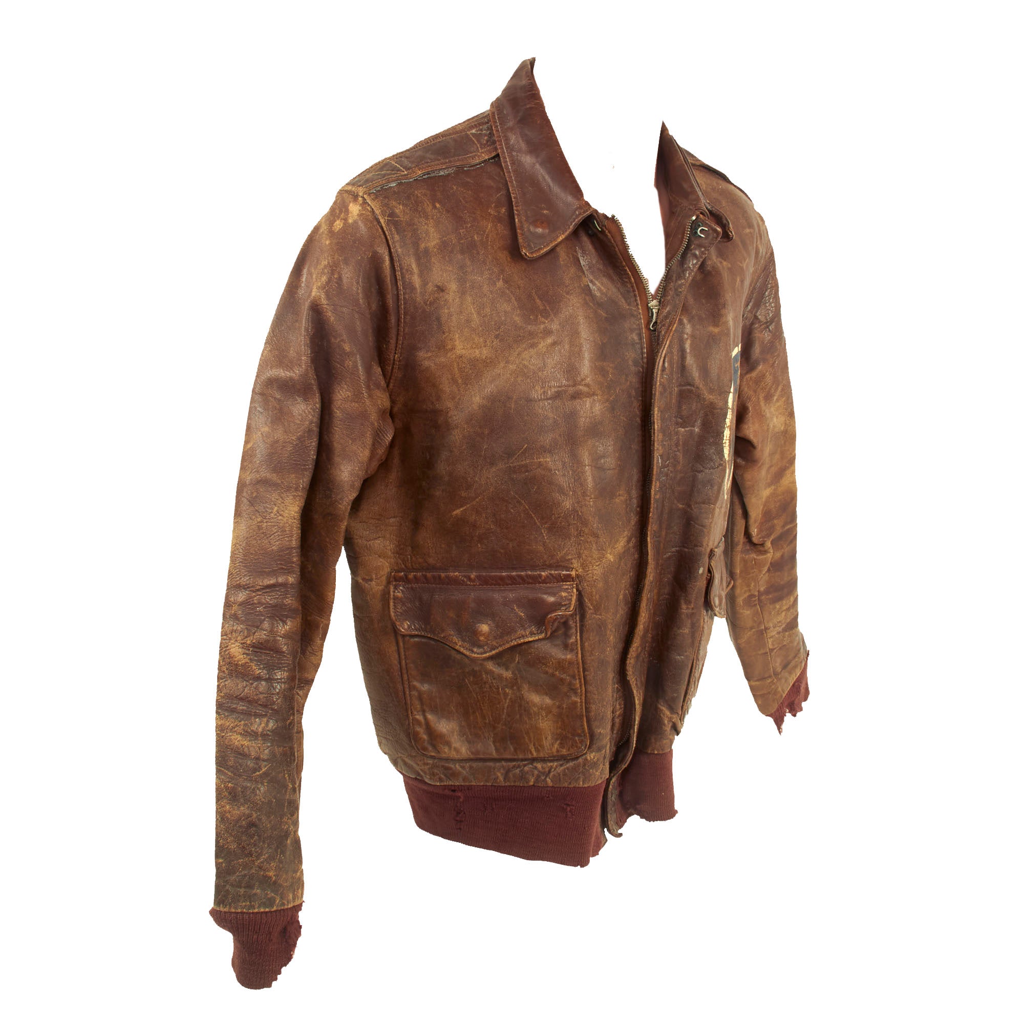 Original U.S. WWII Painted A-2 Leather Flight Jacket With Squadron Pat ...