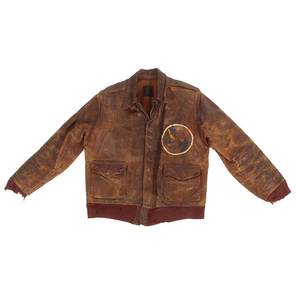 Original U.S. WWII Painted A-2 Leather Flight Jacket With Squadron Pat ...