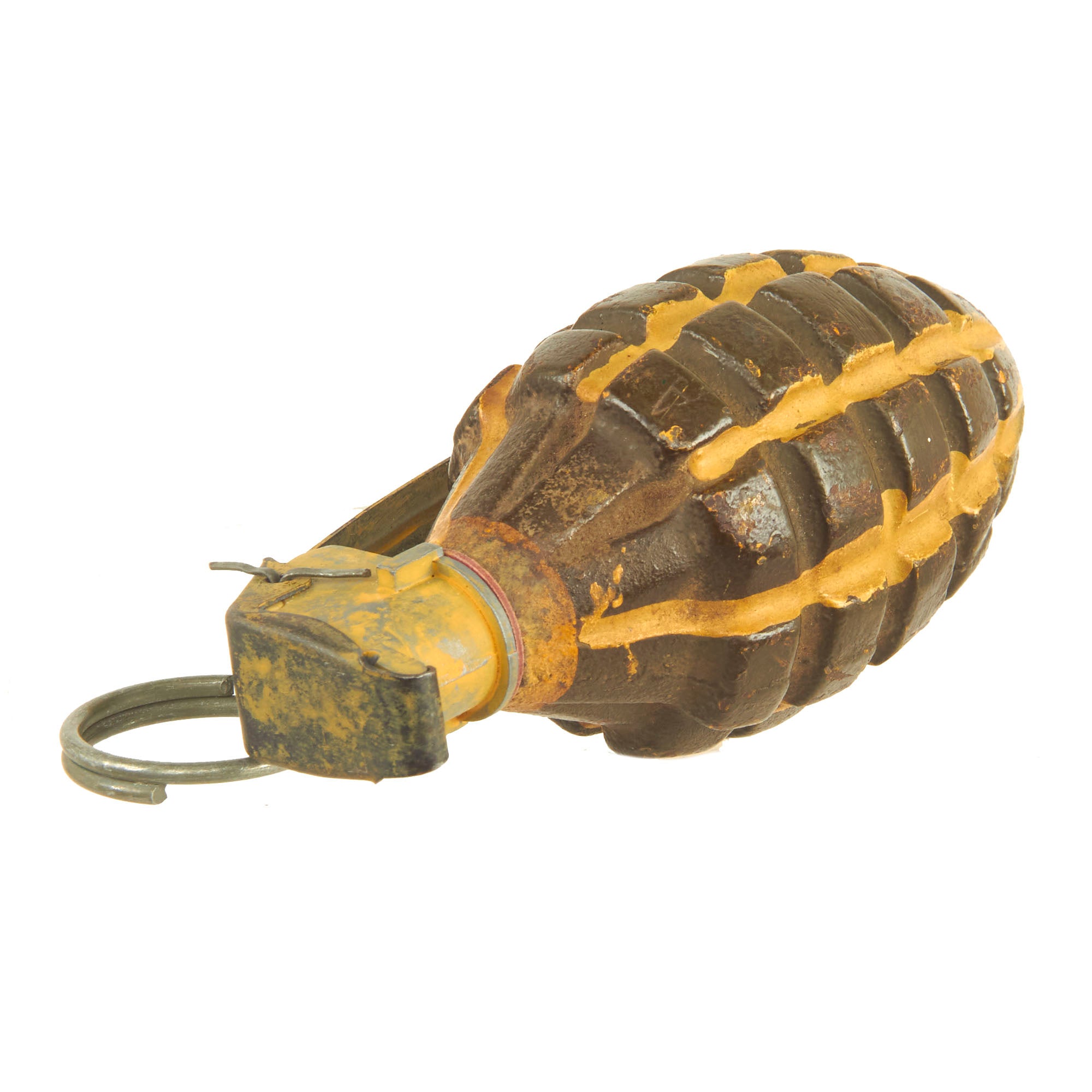 Original U.S. WWII Inert MkII Pineapple Grenade with Yellow Ring & M10 ...