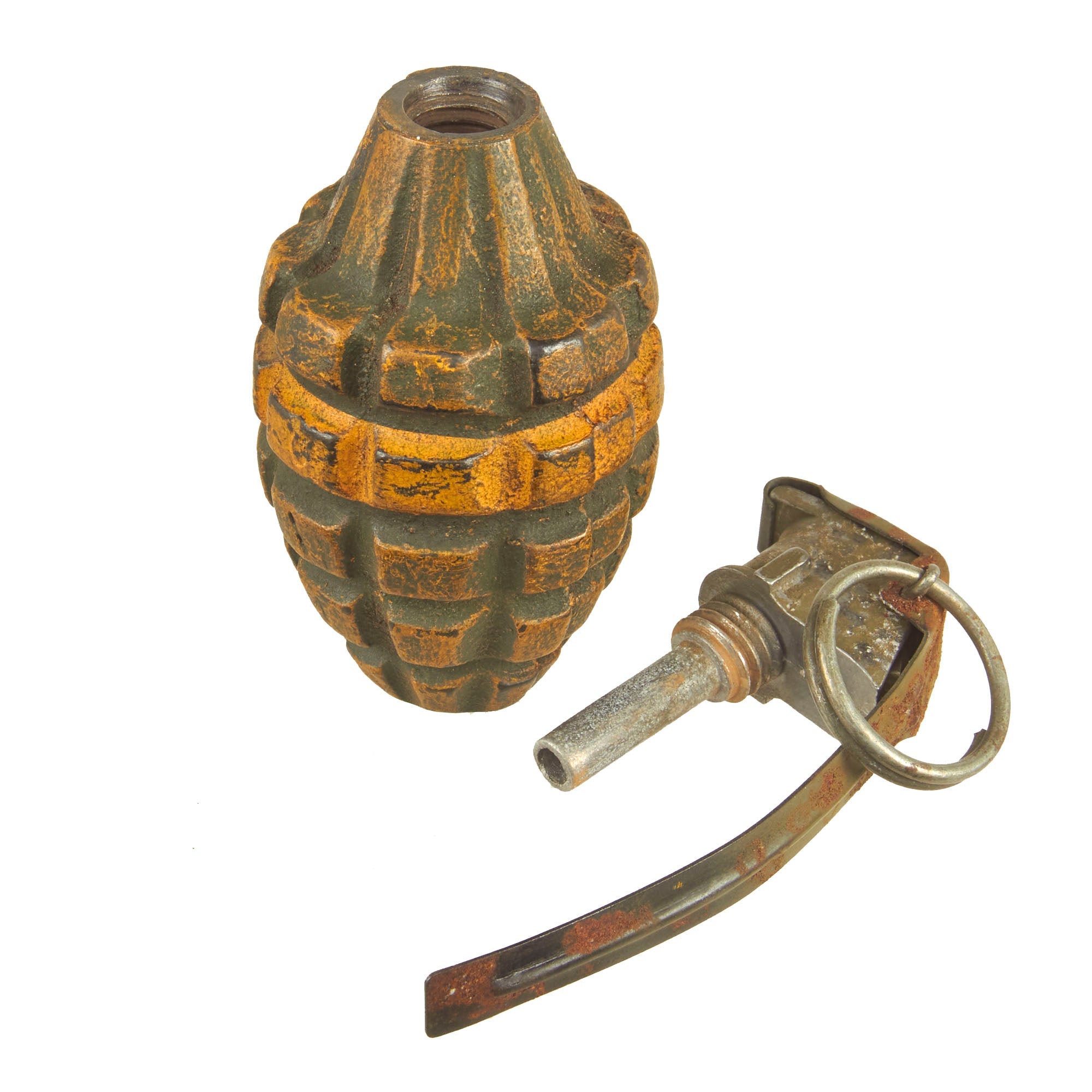 Original U.S. WWII Inert MkII Pineapple Grenade with Early “Centered ...