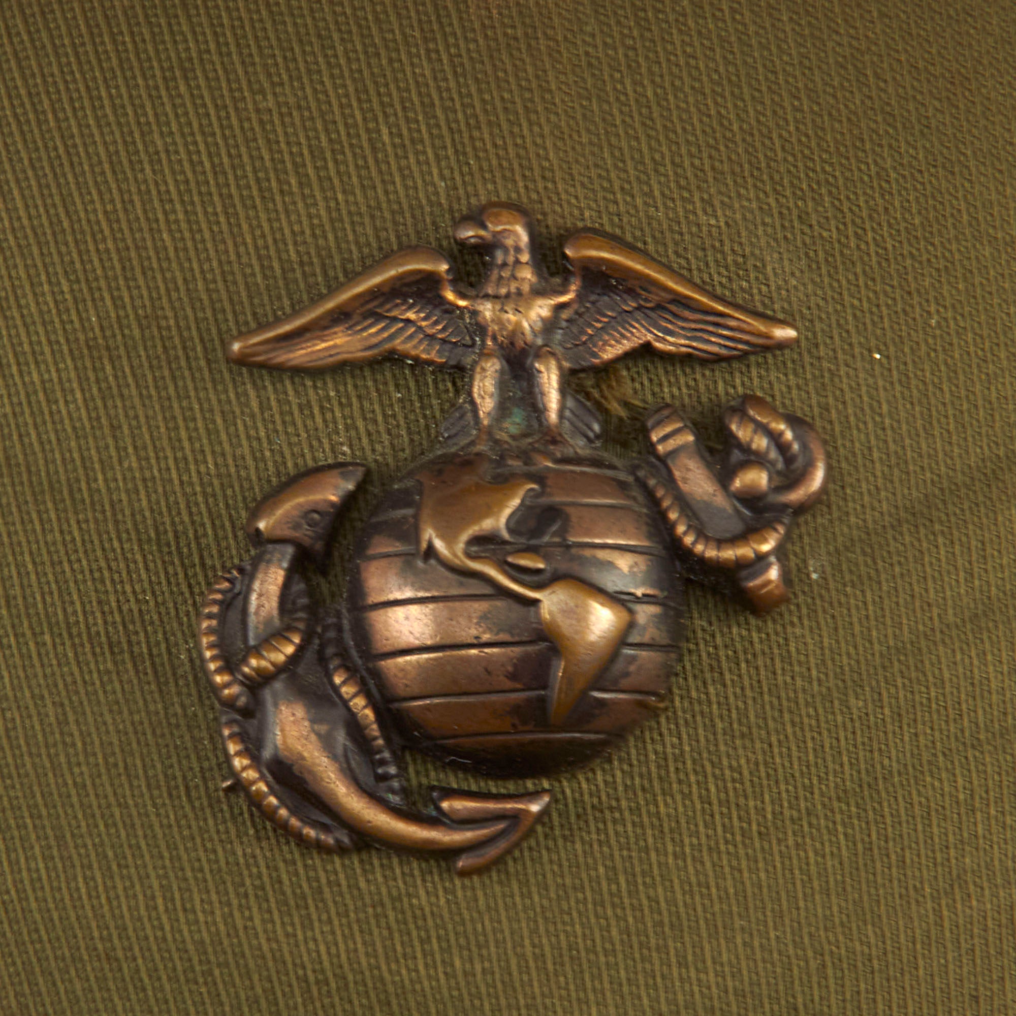 Original U.S. WWII USMC Named Pressed Fiber Sun Helmet by Hawley Produ ...