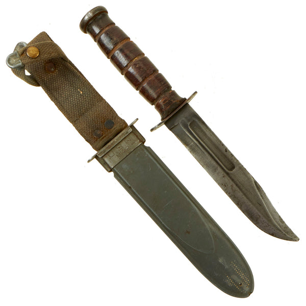 Original U.S. WWII KA-BAR USN MK2 Fighting Knife with MK2 Scabbard ...