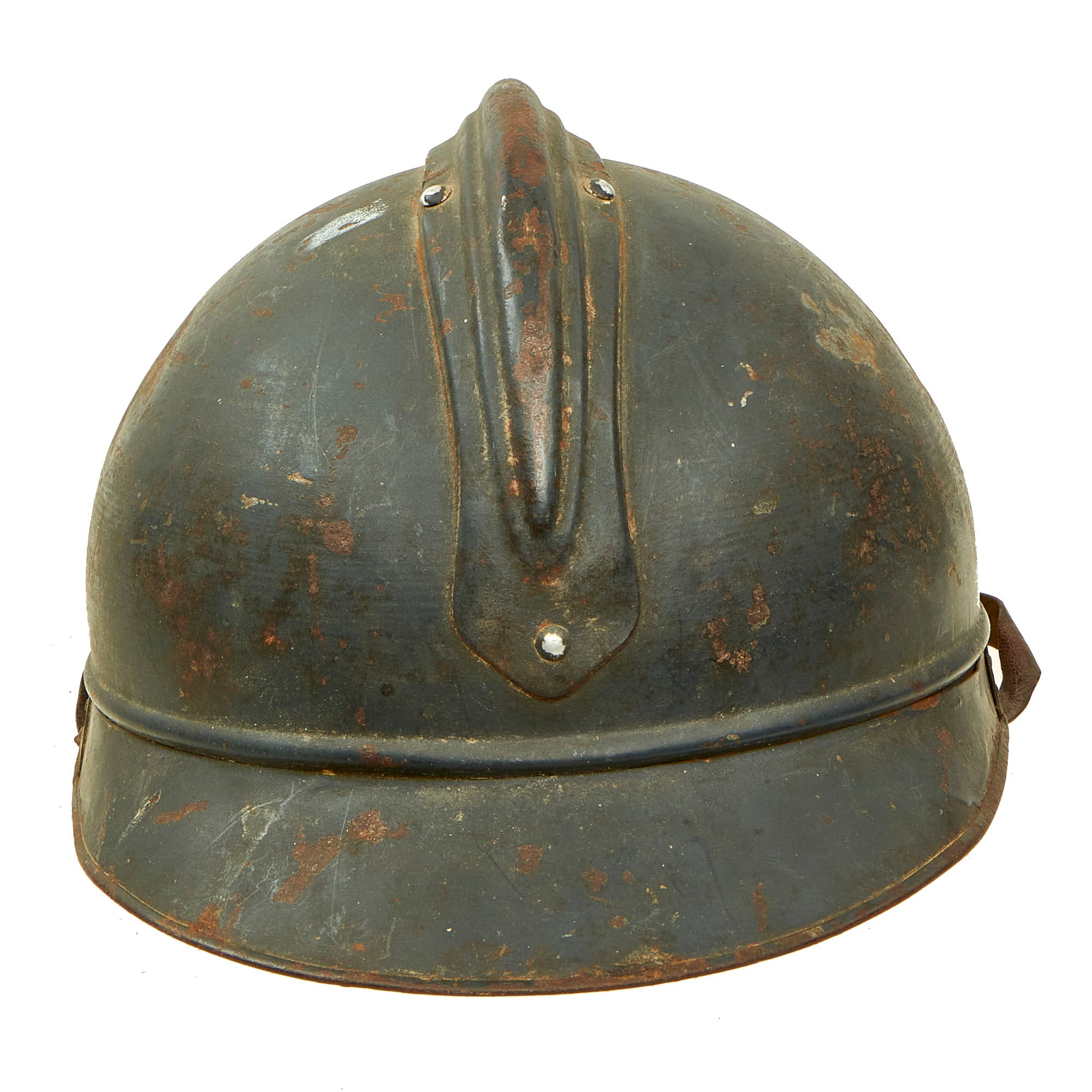 Original French WWI Issue Model 1915 Adrian Helmet in Horizon Blue wit ...