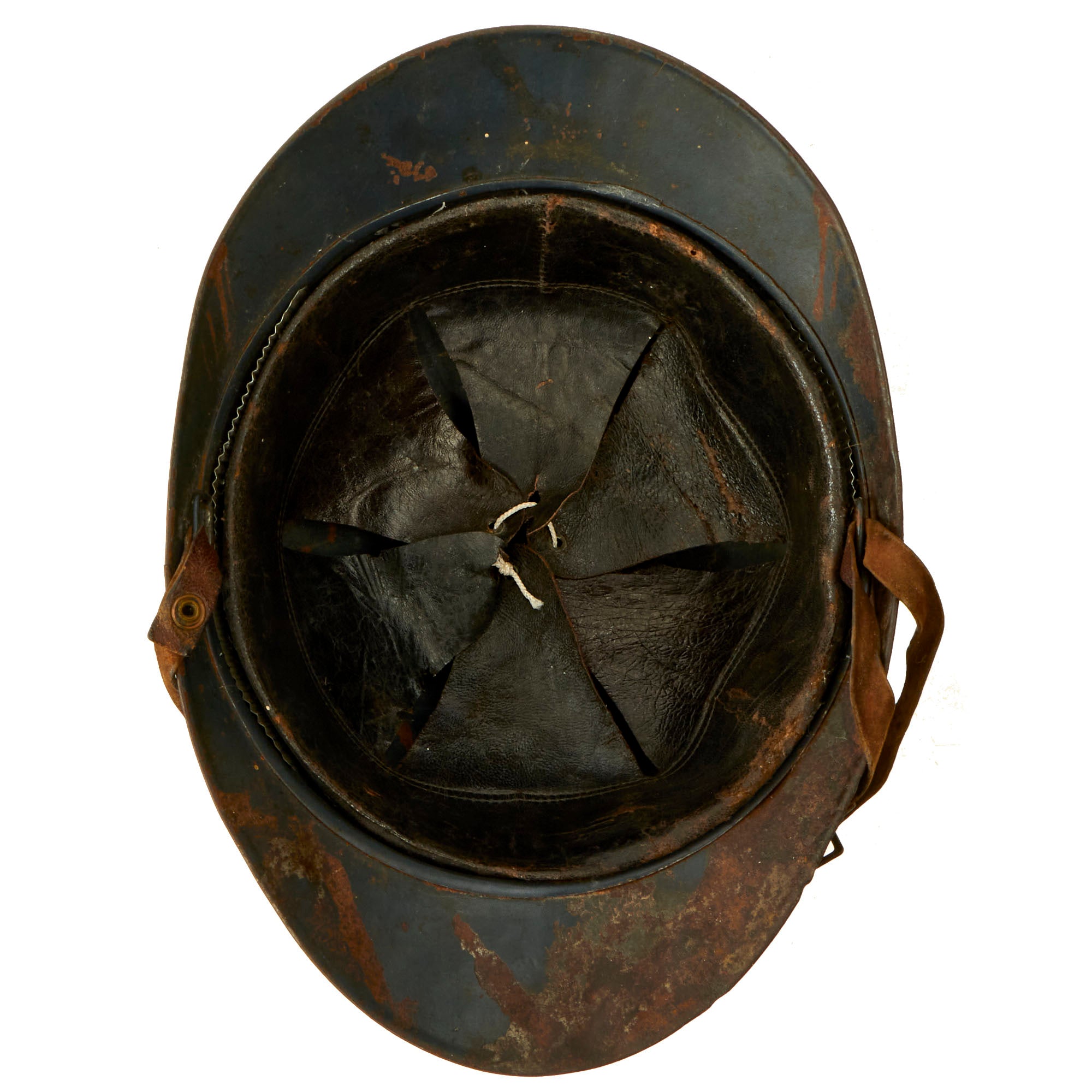 Original French WWI Issue Model 1915 Adrian Helmet in Horizon Blue wit ...