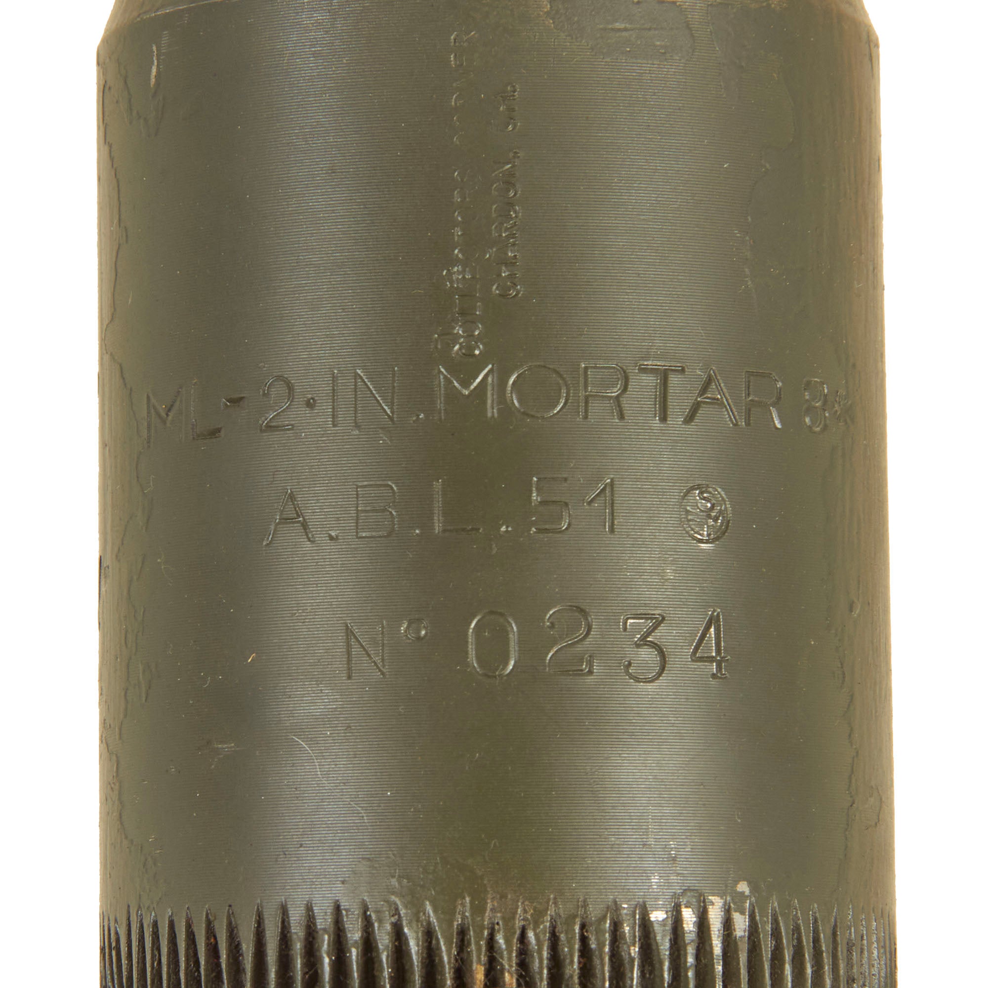 Original British WWII Type Ordnance ML 2-inch Mortar with Inert Bombs ...