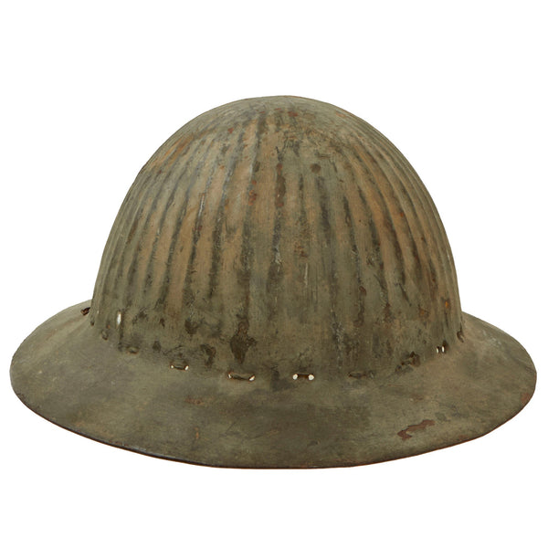 Original Rare Portuguese WWI M1915 Corrugated Steel Helmet Shell with ...