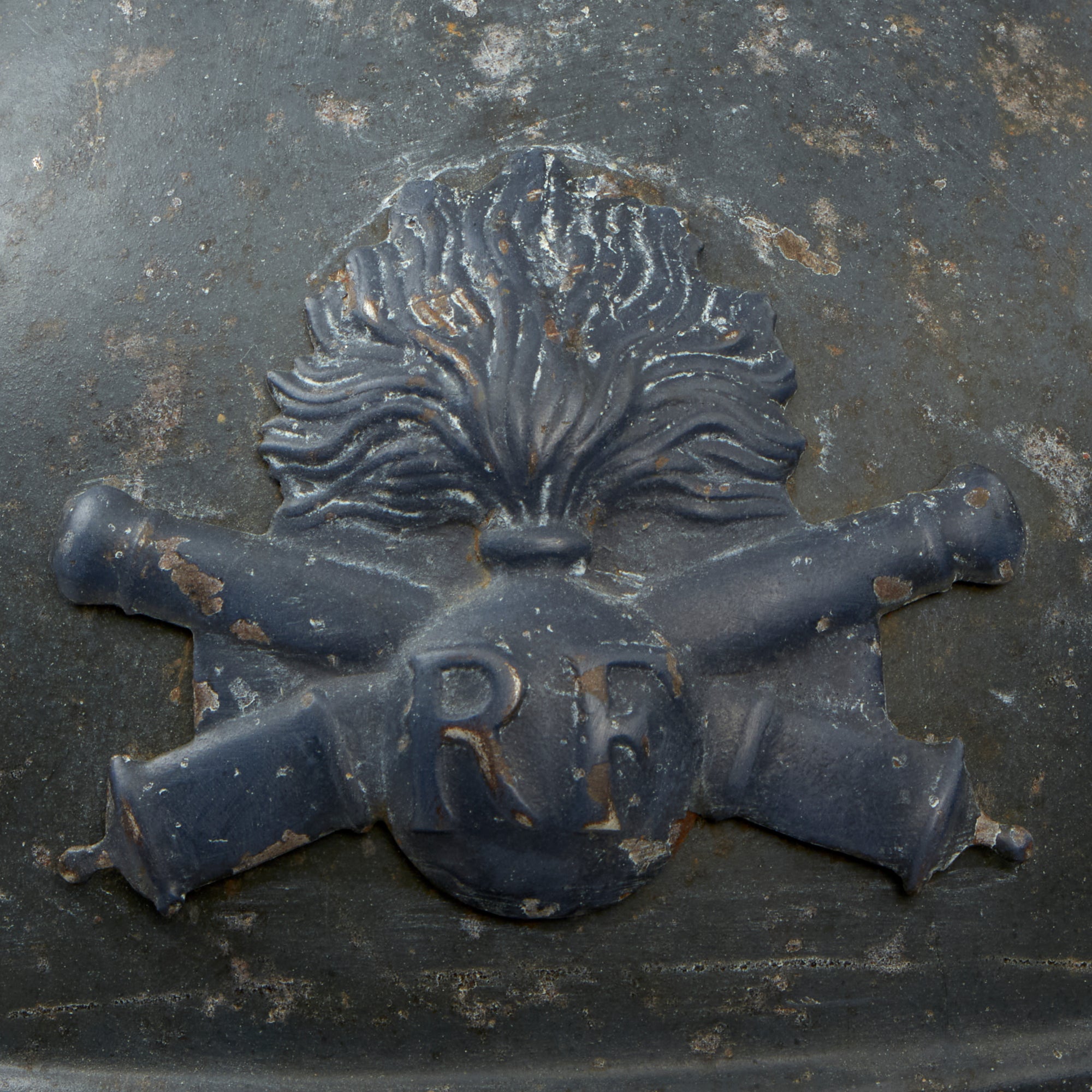 Original French WWI Issue Model 1915 Adrian Helmet in Horizon Blue wit ...