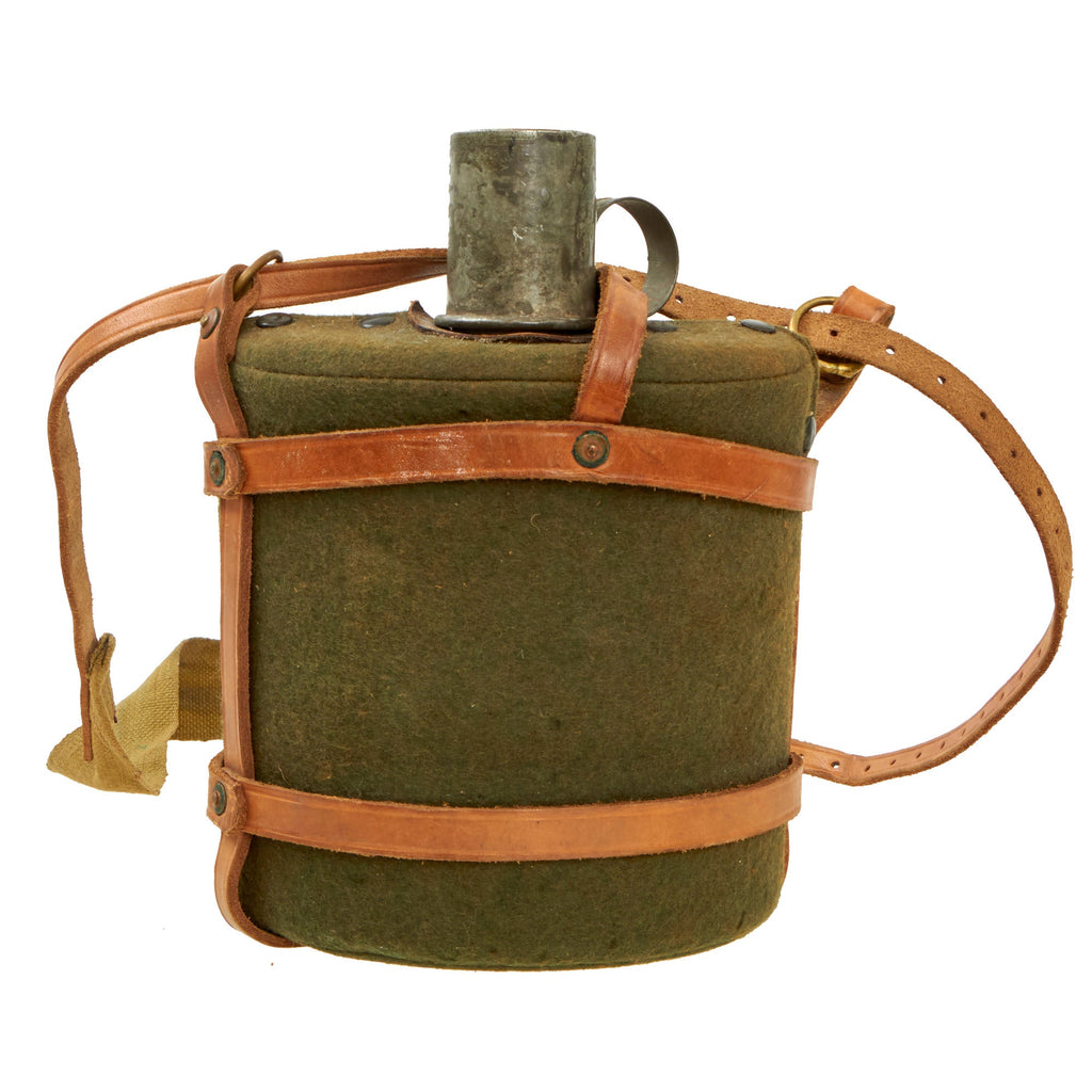 Original Australian WWI Large Medic Water Bottle Canteen in Leather Ca ...