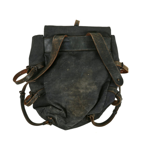 Original Belgian WWI Blue Canvas Knapsack With Mess Kit Attached - Cir ...