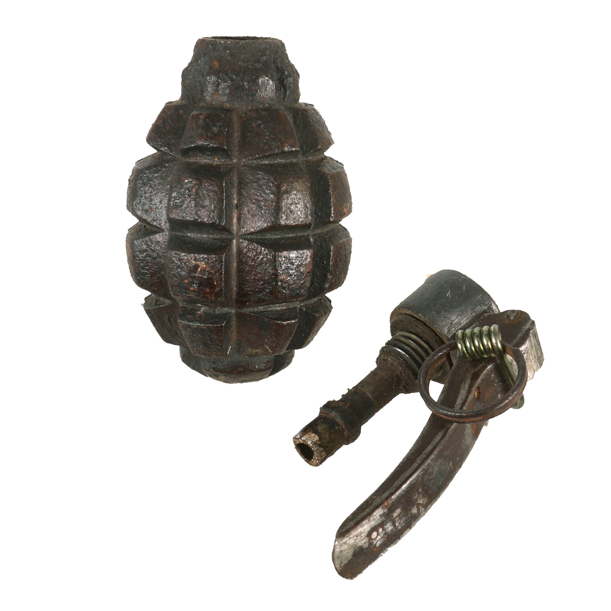 Original French WWII F1 Hand Grenade with Mle 1935 Fuze - Inert ...