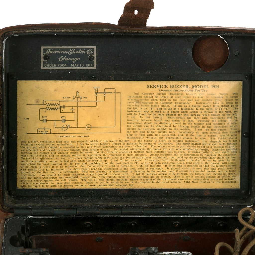 Original WWI U.S. Army Signal Corps Telegraph Operator Set - Model 191 ...