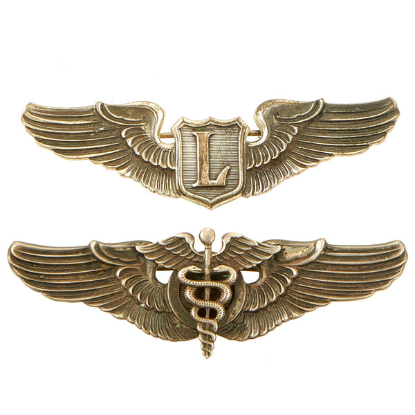 Original U.S. WWII Sterling Wings Lot Featuring Liaison Pilot Wings an ...