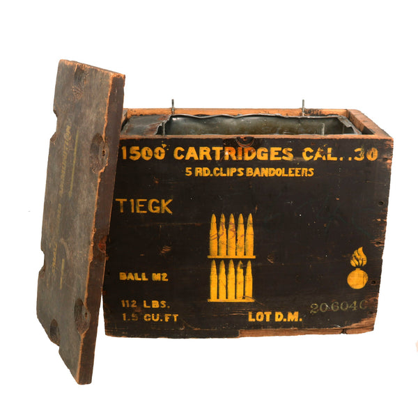 Original U.S. WWII M1903 Springfield .30cal Ball M2 1500 Cartridge M19 ...