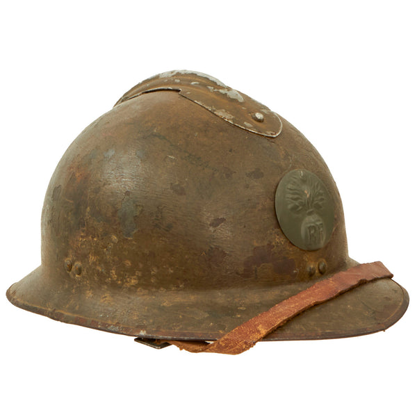 Original French WWII M1926 Adrian Helmet with Chinstrap - Complete - O ...