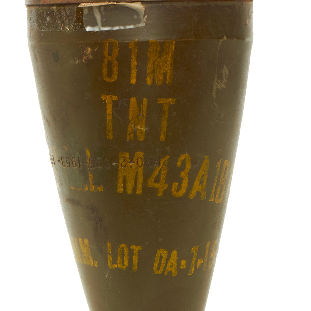 Original U.S. Korean War Deactivated 81mm M43A1B1 HE Mortar Shell Roun ...