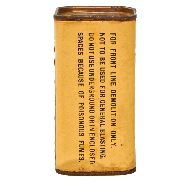 Original U.S. WWII Corps of Engineers High Explosive TNT 1/2 Pound Blo ...