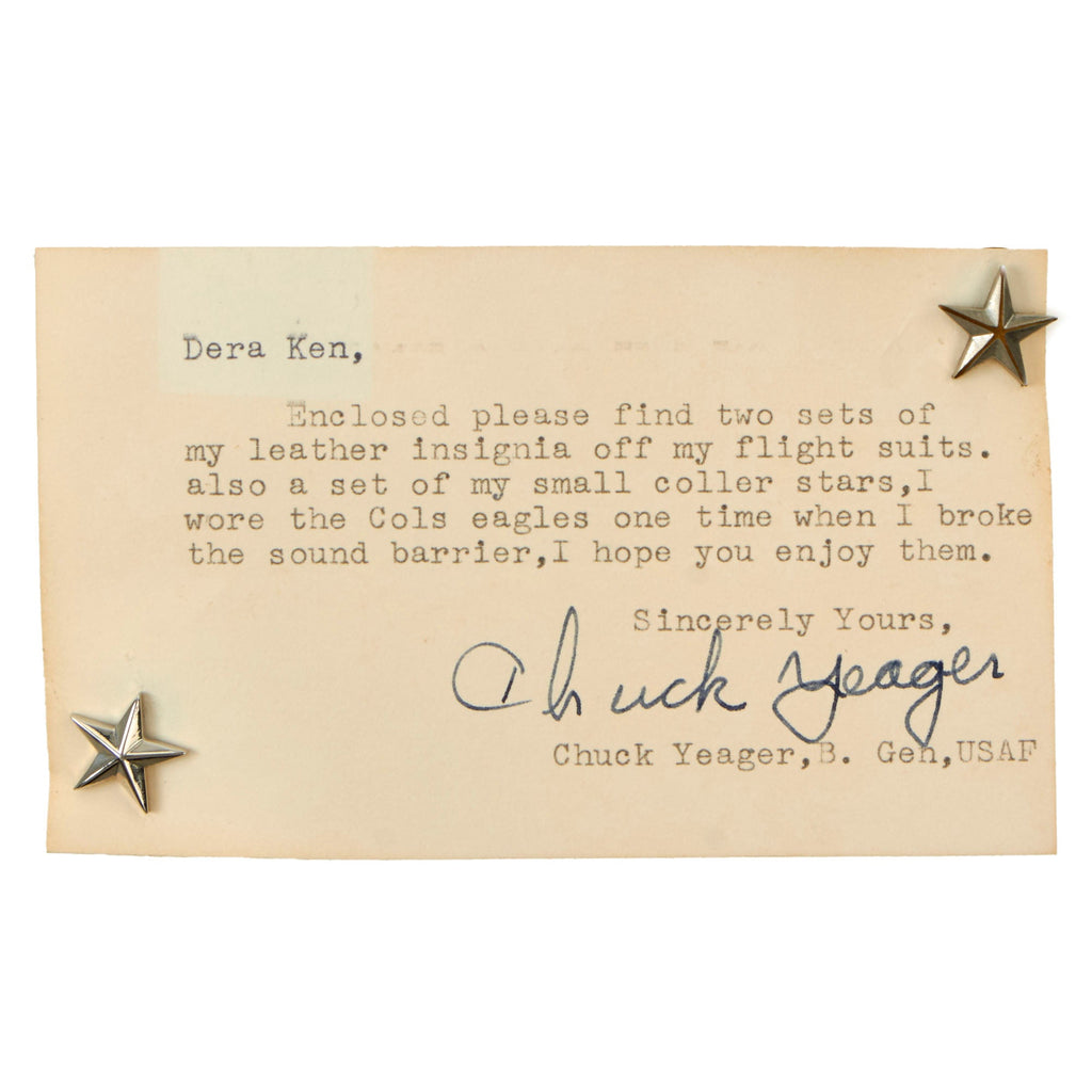 Original U.S. Brigadier General Chuck Yeager Signed Photograph - Lette ...