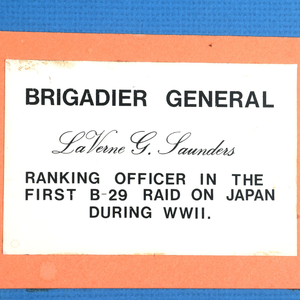 Original U.S. WWII Brigadier General Saunders Signed Image, Rank and B ...