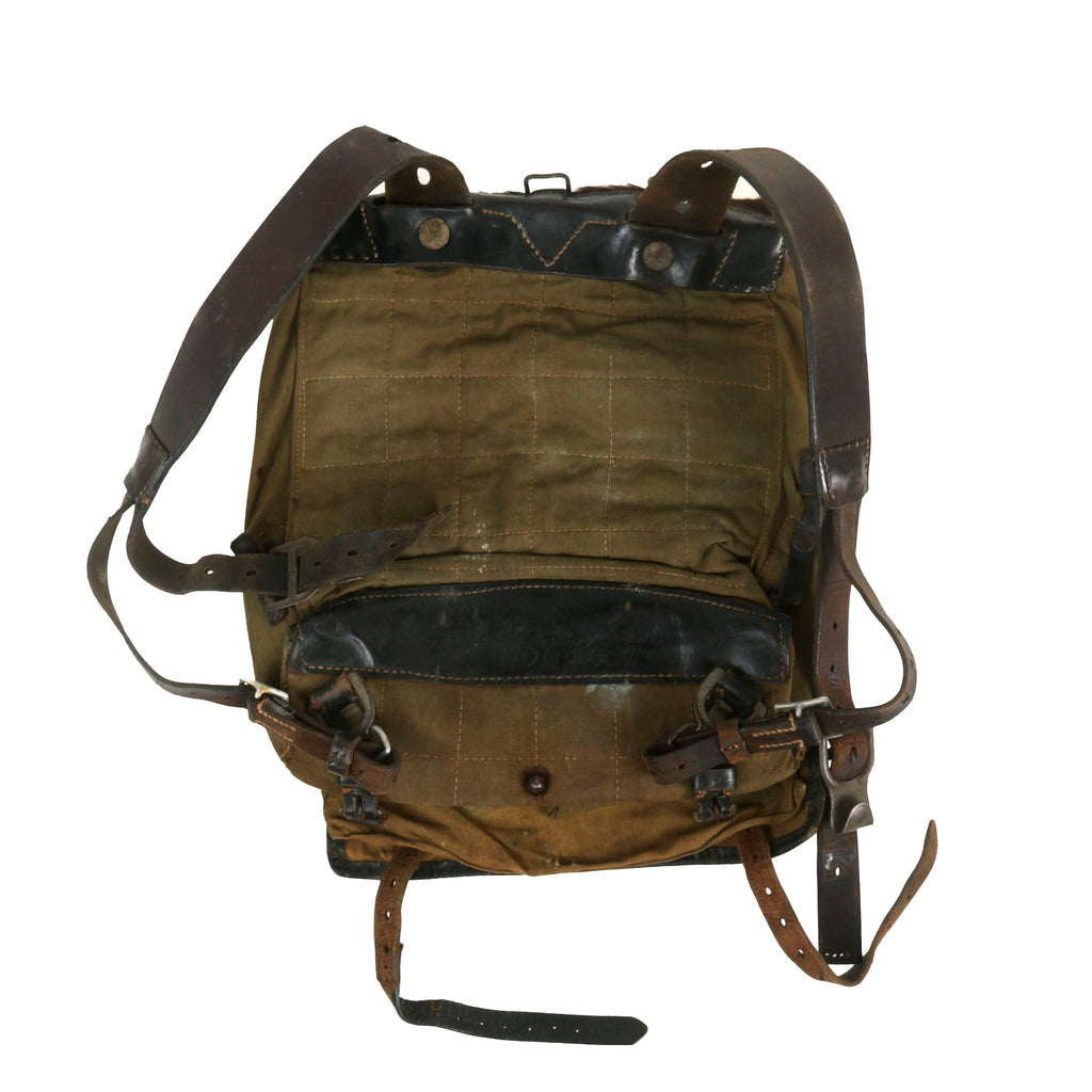Original German WWII Tornister 34 Cowhide Backpack with Shoulder Straps ...
