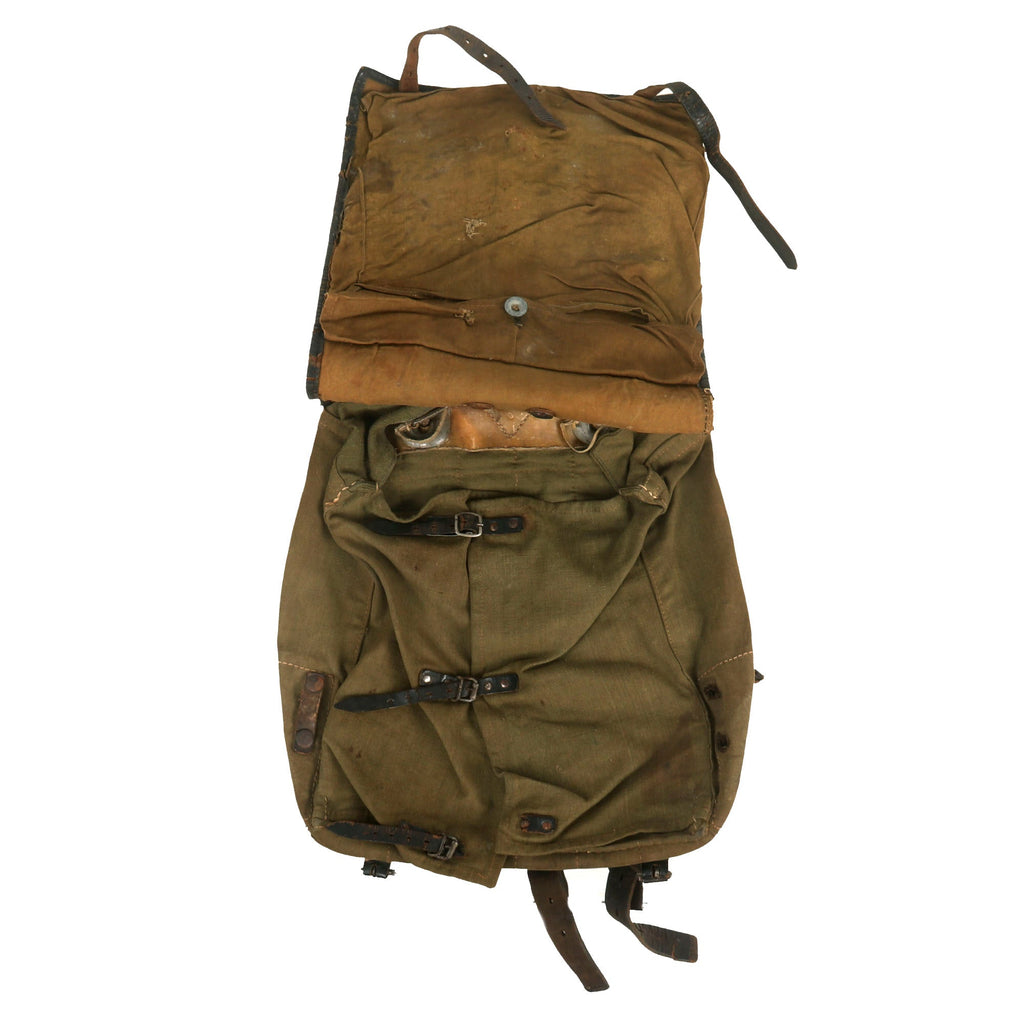Original German WWII Tornister 34 Cowhide Backpack with Shoulder Straps ...