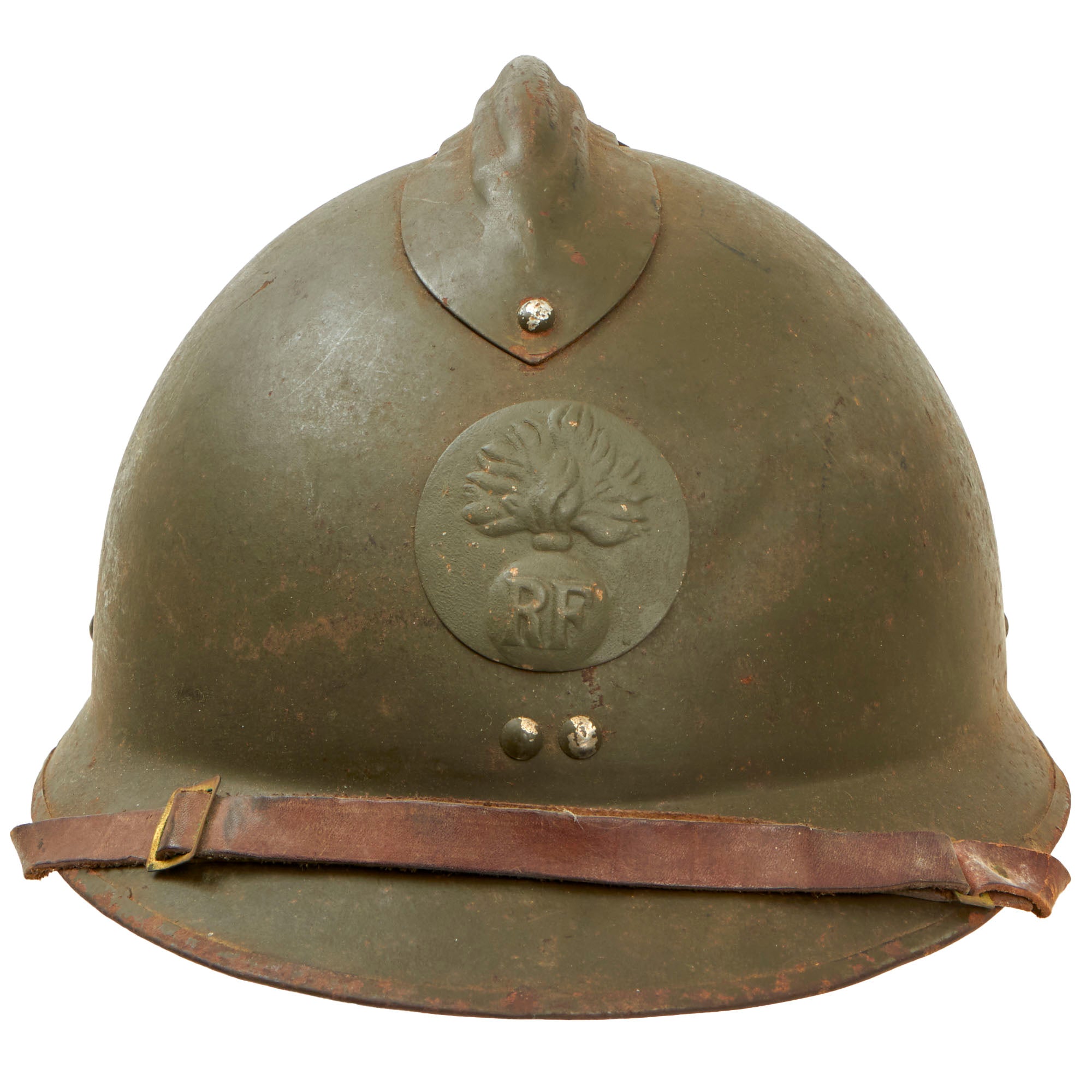Original French WWII M1926 Adrian Helmet with Liner and Chinstrap - Ol – International Military ...