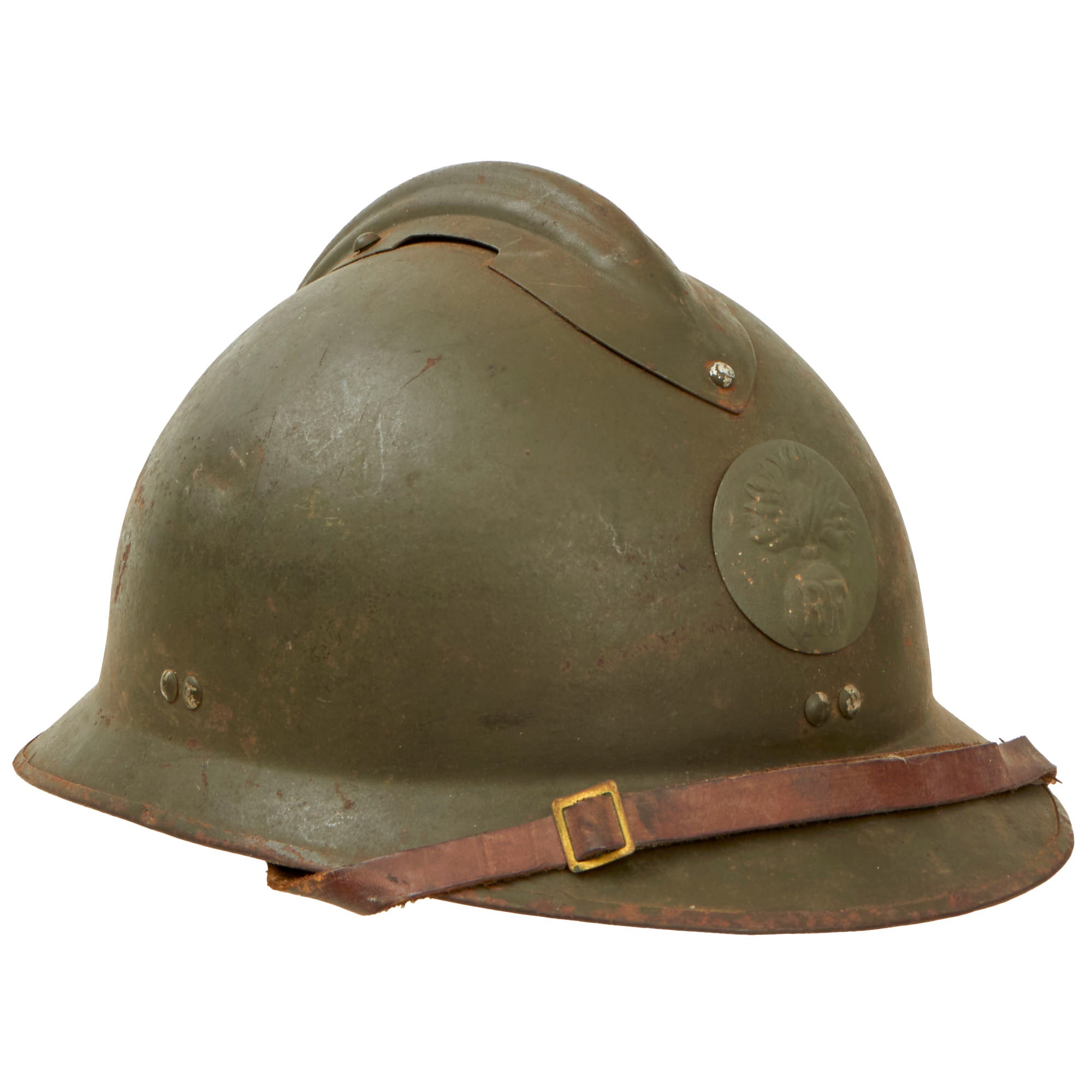 Original French WWII M1926 Adrian Helmet with Liner and Chinstrap - Ol – International Military ...