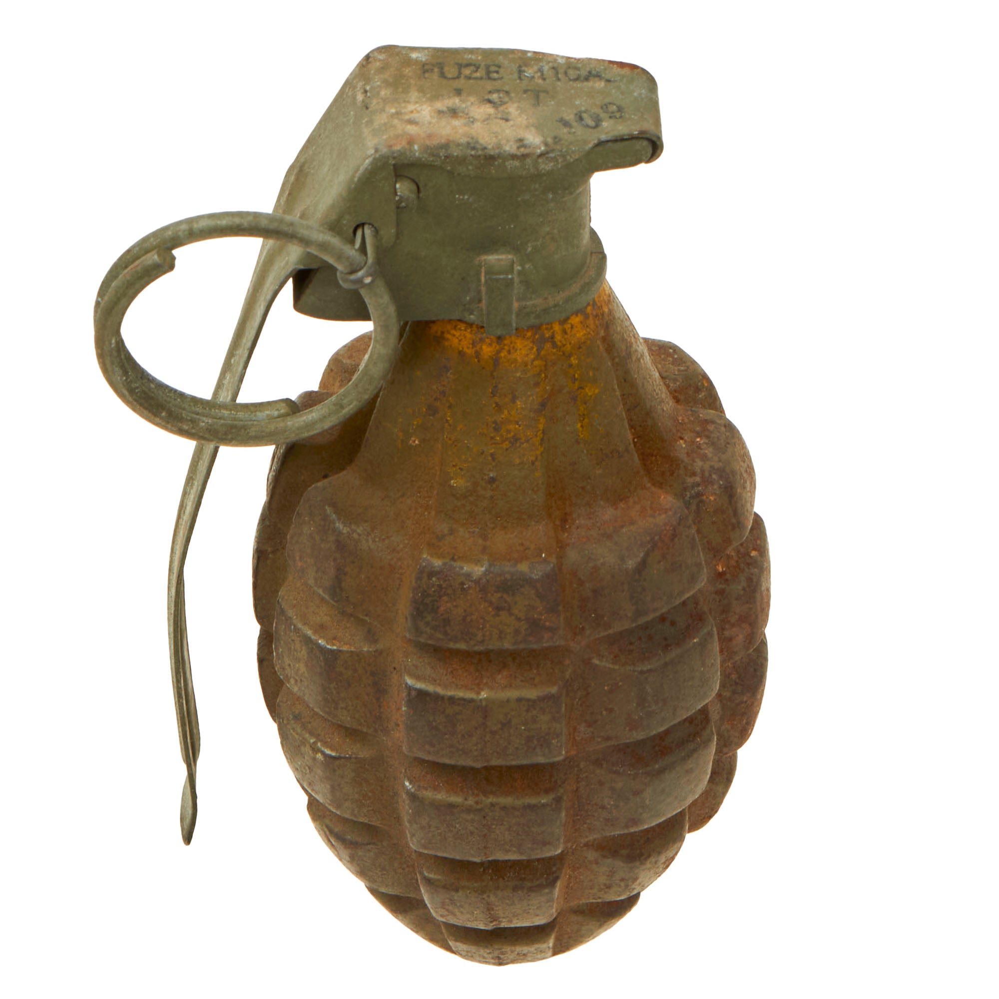 Original U.S. WWII Inert MkII Pineapple Grenade with Yellow Ring and M ...