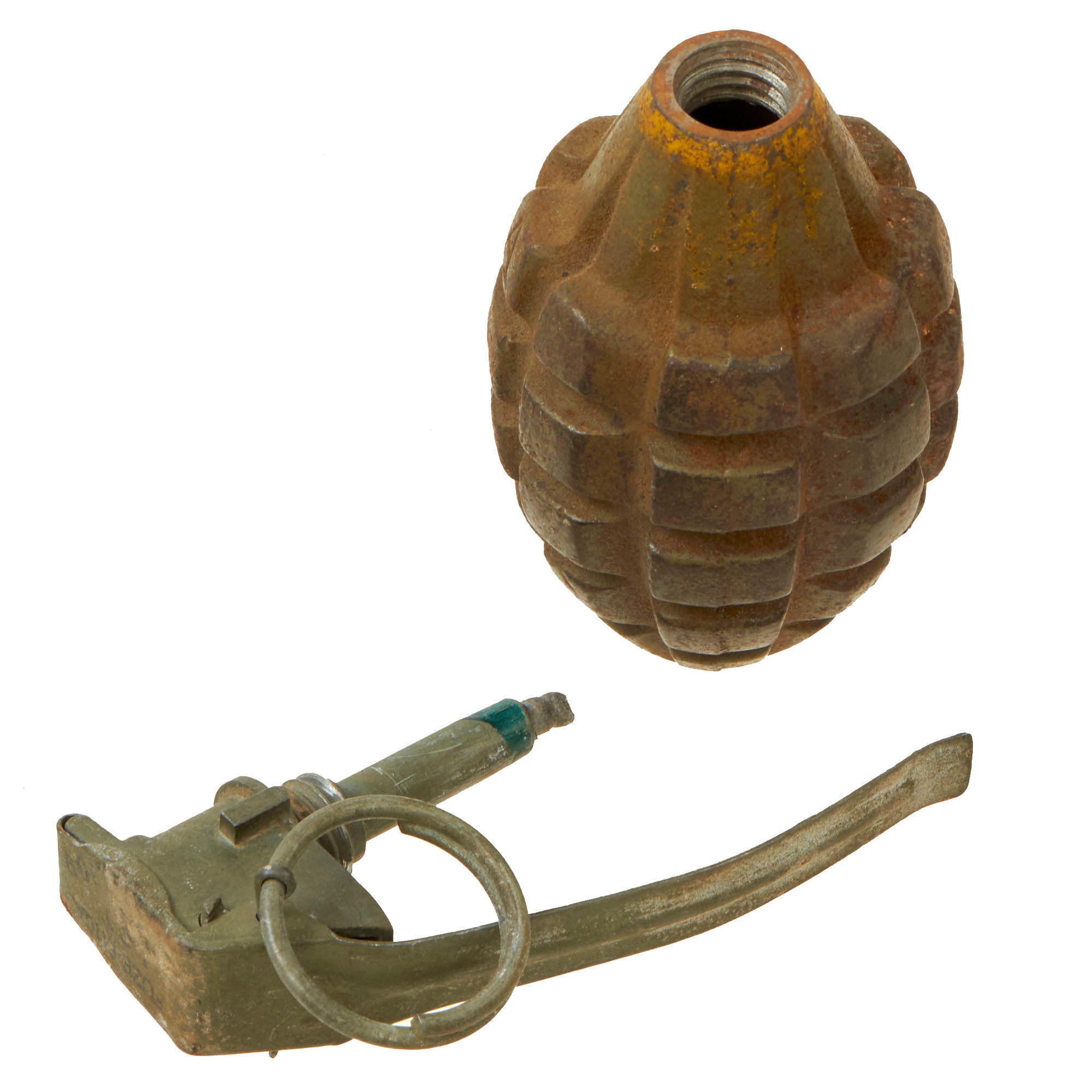 Original U.S. WWII Inert MkII Pineapple Grenade with Yellow Ring and M ...
