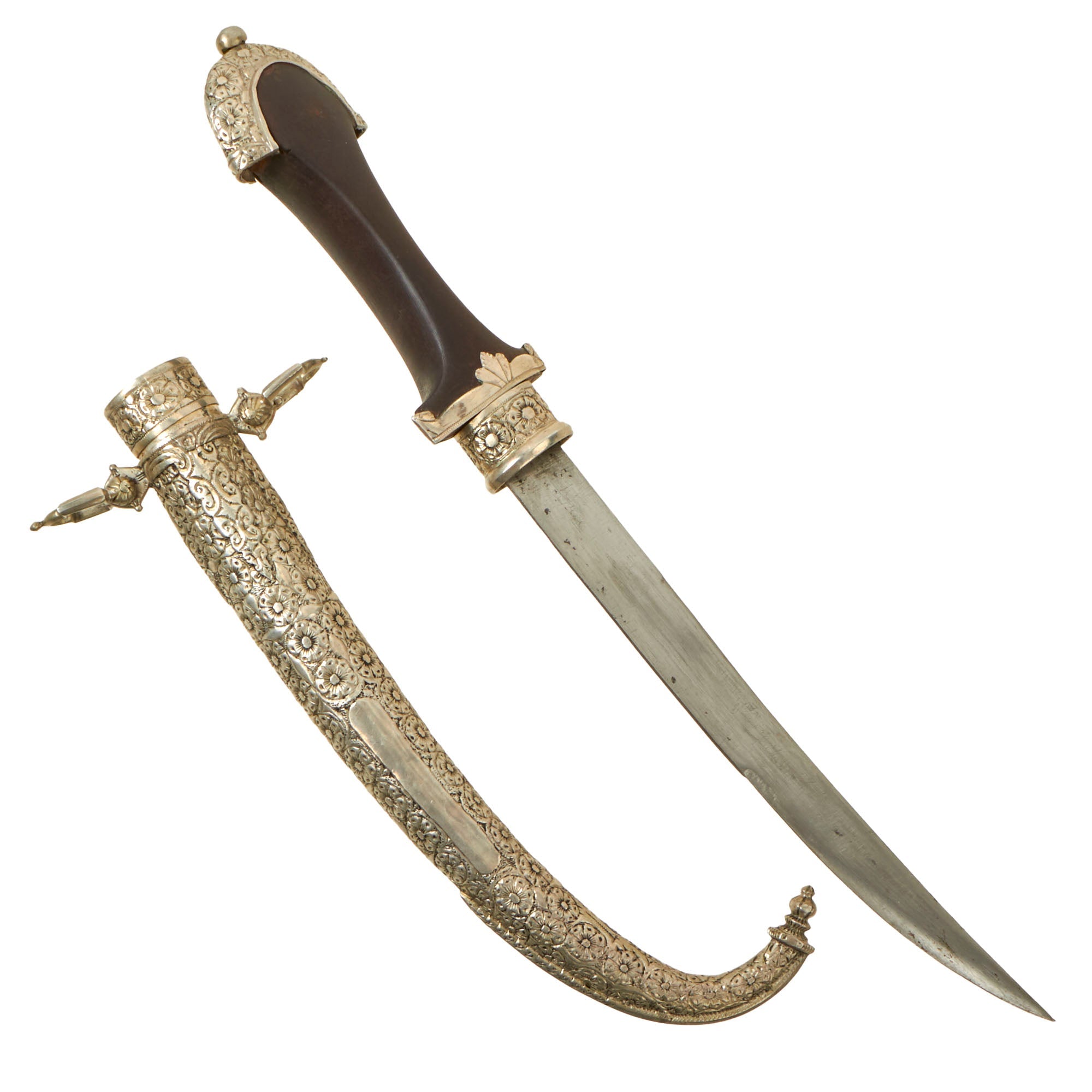 Original 19th Century North African Silver Mounted Jambiya Dagger with ...