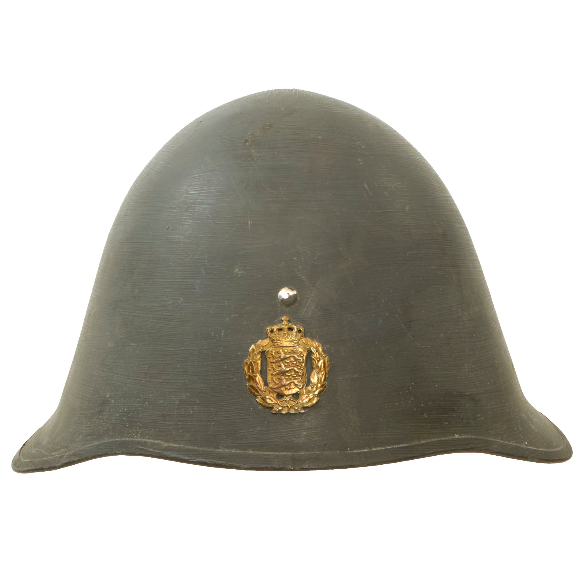 Original Danish WWI Model 1923 Steel Army Helmet Complete With Badge ...