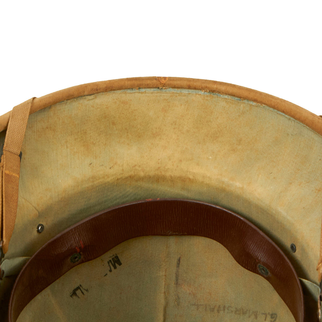 Original U.S. WWII USMC Named Pressed Fiber Sun Helmet by Internationa ...