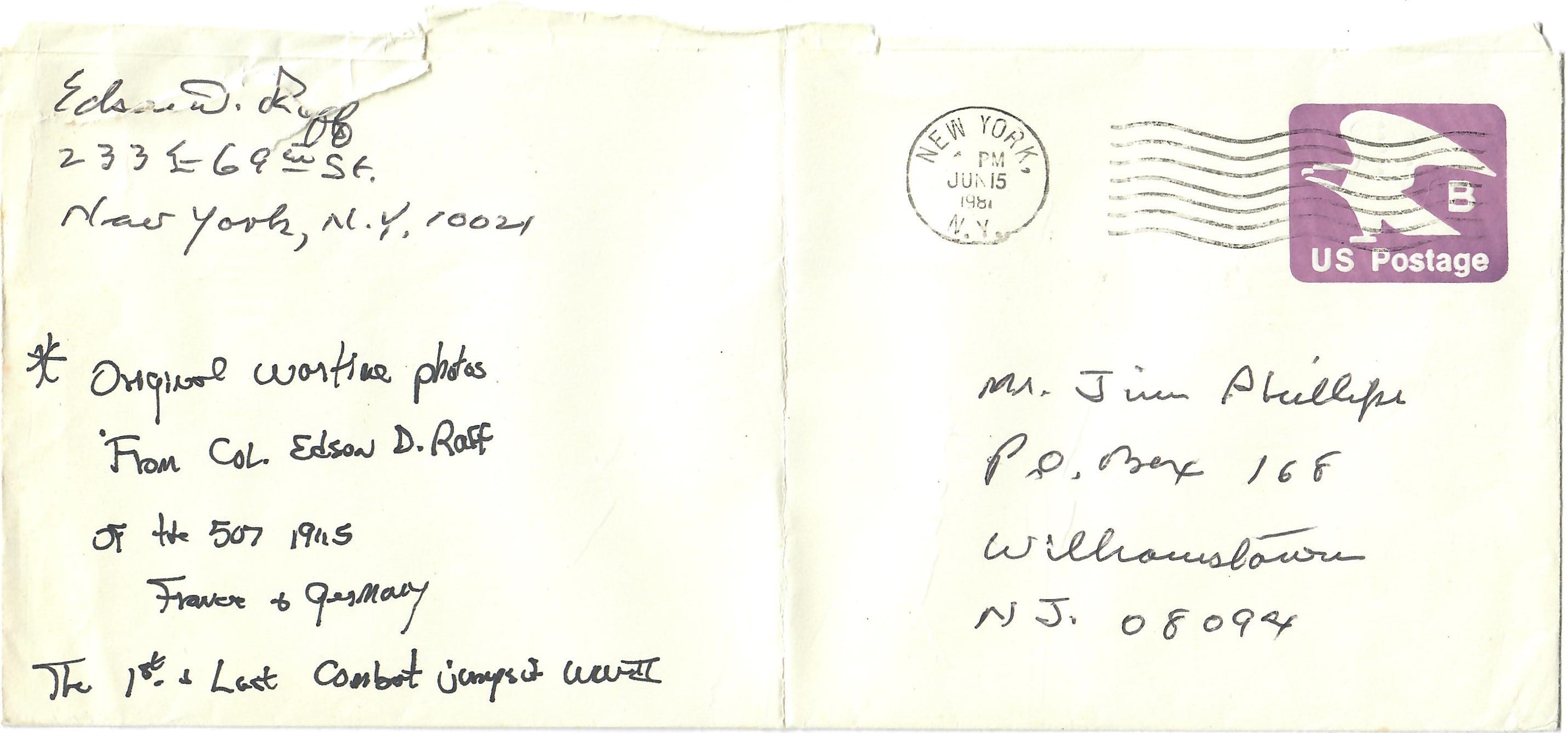 Original U.S. WWII Colonel Edson Raff, 507th Parachute Infantry Regime ...