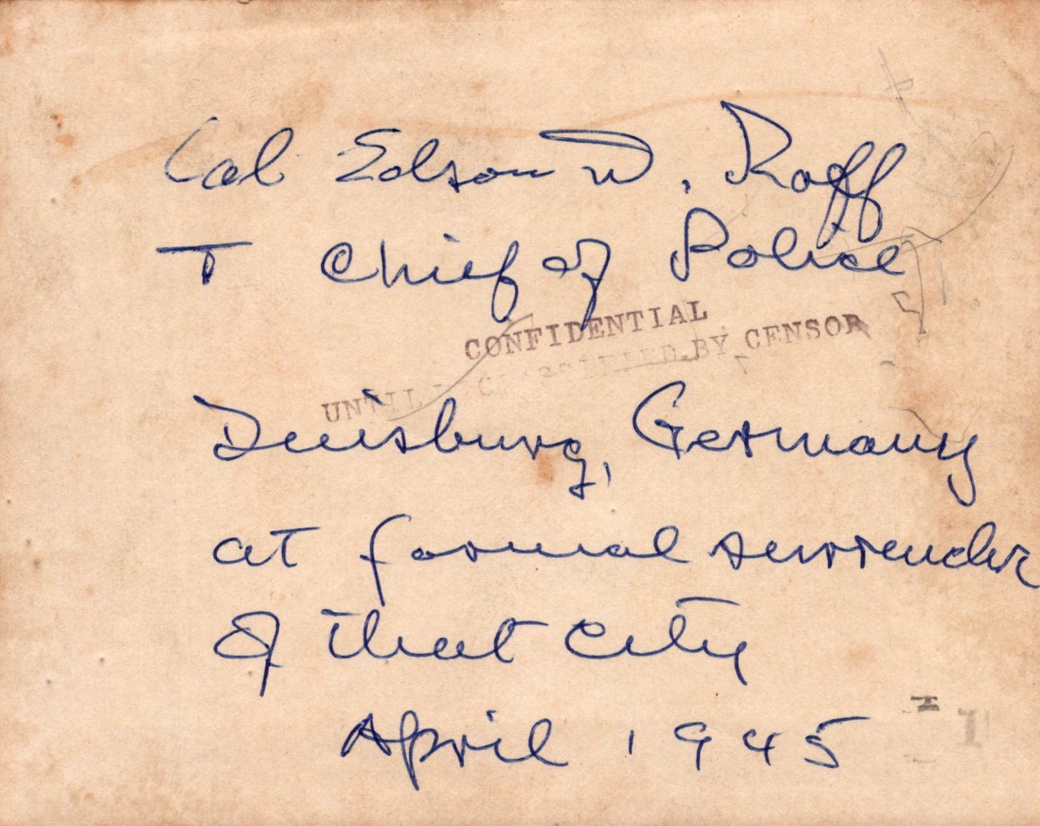 Original U.S. WWII Colonel Edson Raff, 507th Parachute Infantry Regime ...