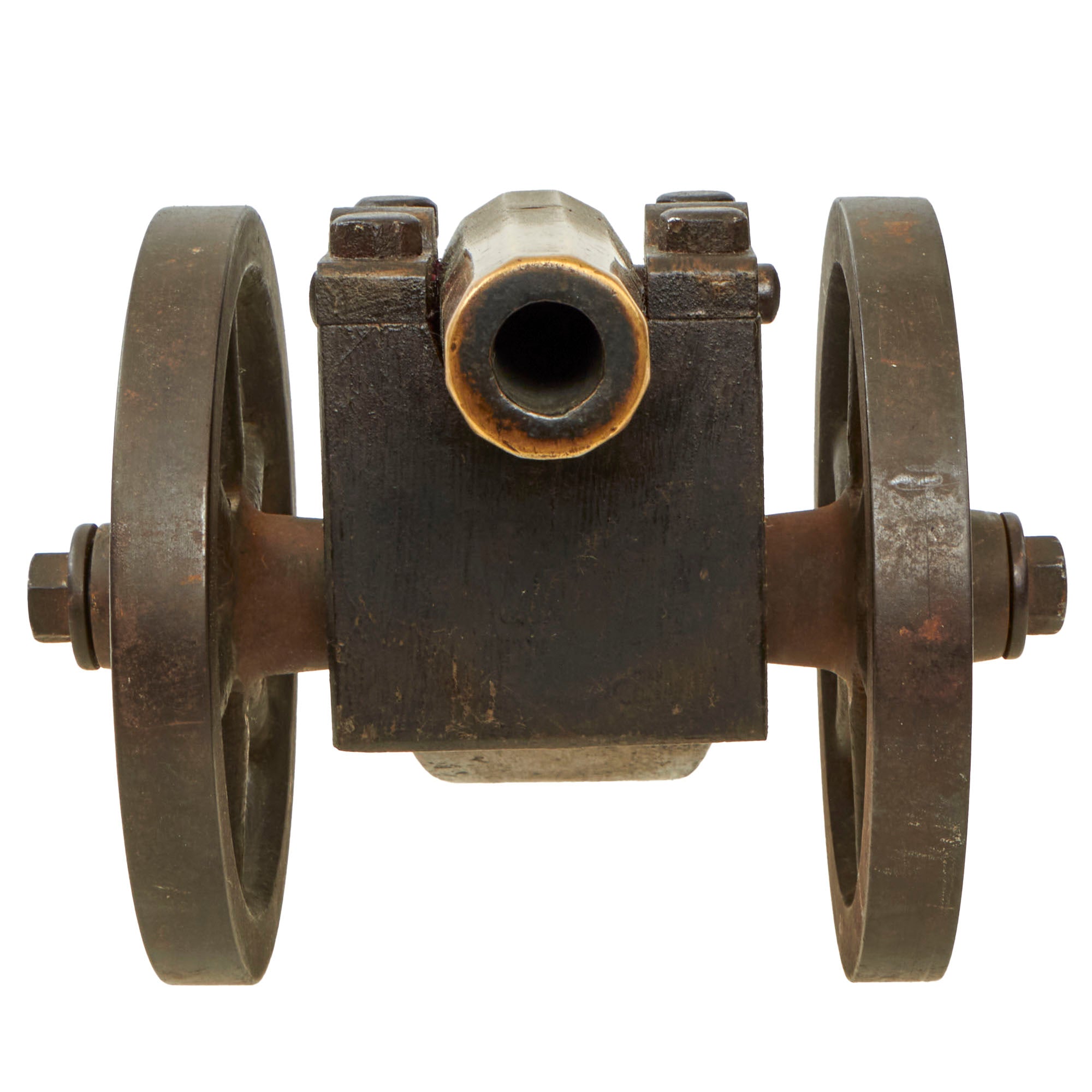 Original 19th Century U.S. Brass Signal Cannon on Custom Heavy Cast St ...