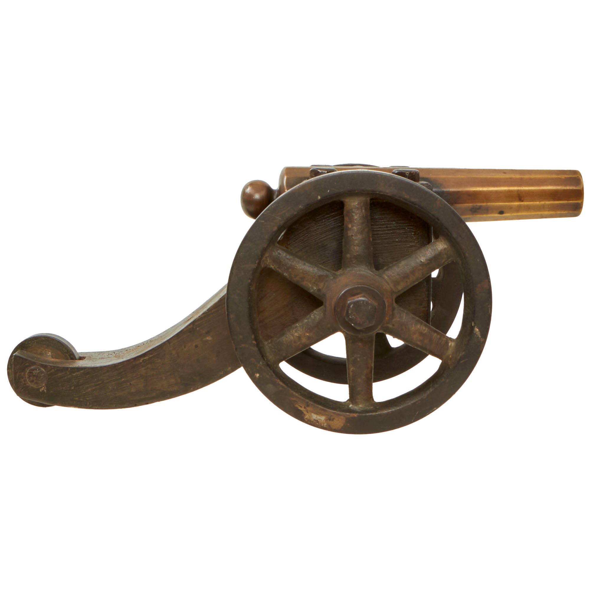 Original 19th Century U.S. Brass Signal Cannon on Custom Heavy Cast St ...