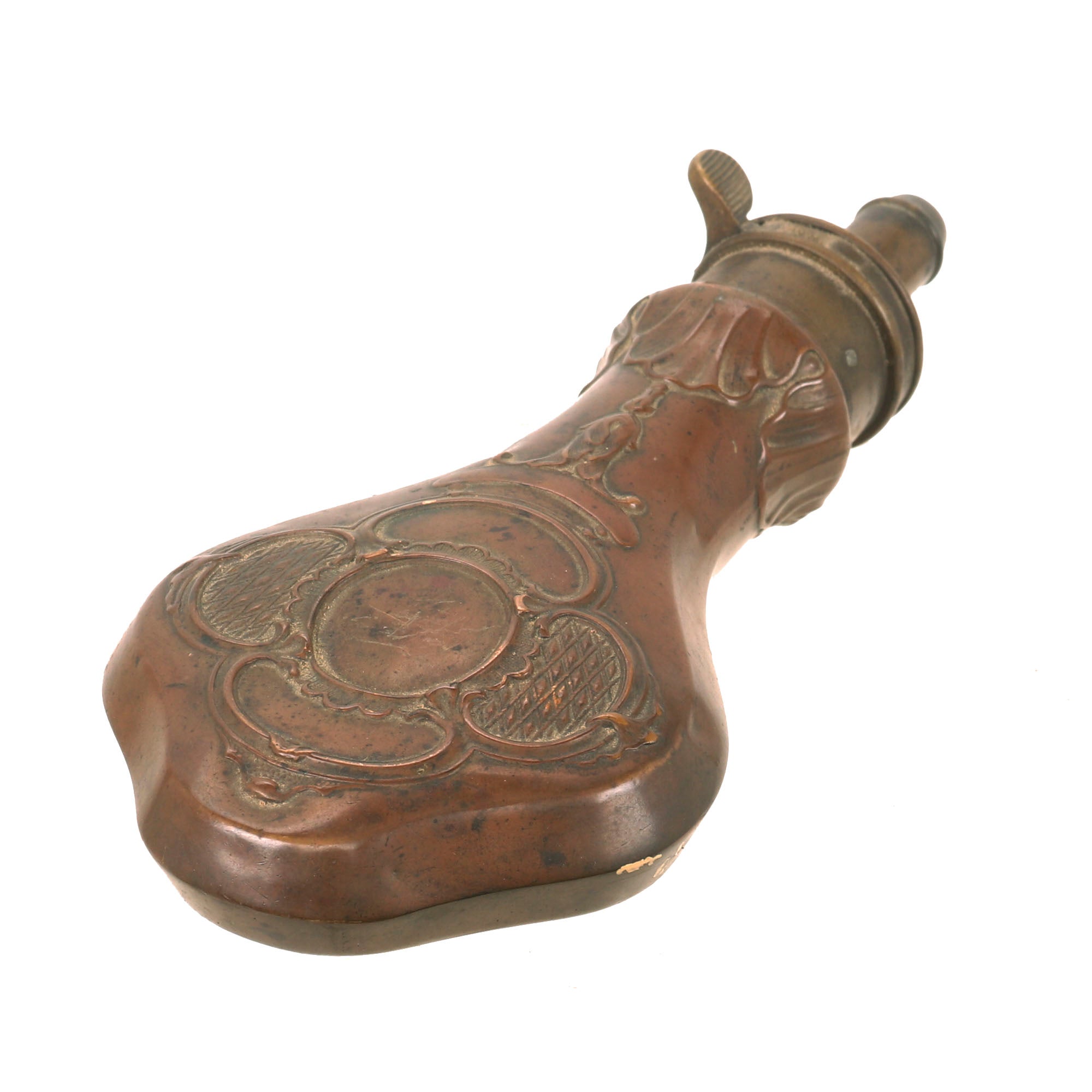 Original U.S. Pre-Civil War 1850s A.M. Flask & Cap Co Powder Flask wit ...