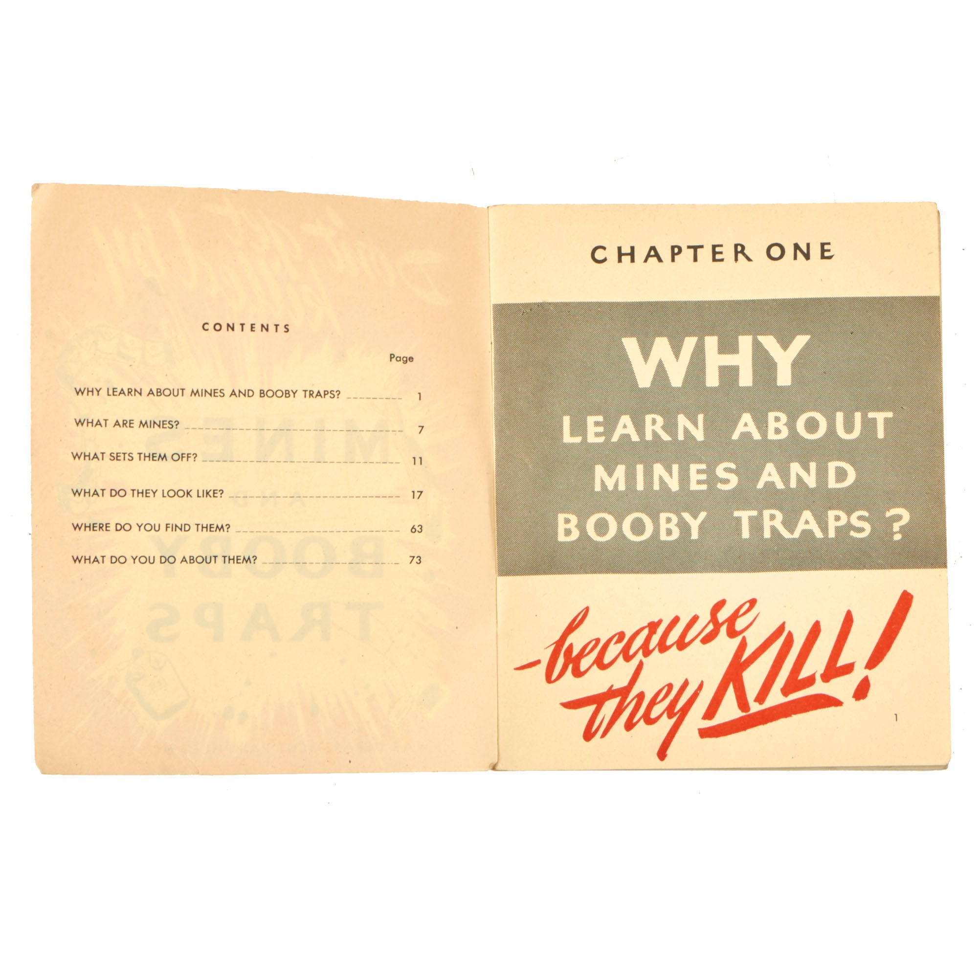 Original U.S. WWII Pair of Enemy Mines and Booby Traps War Department ...