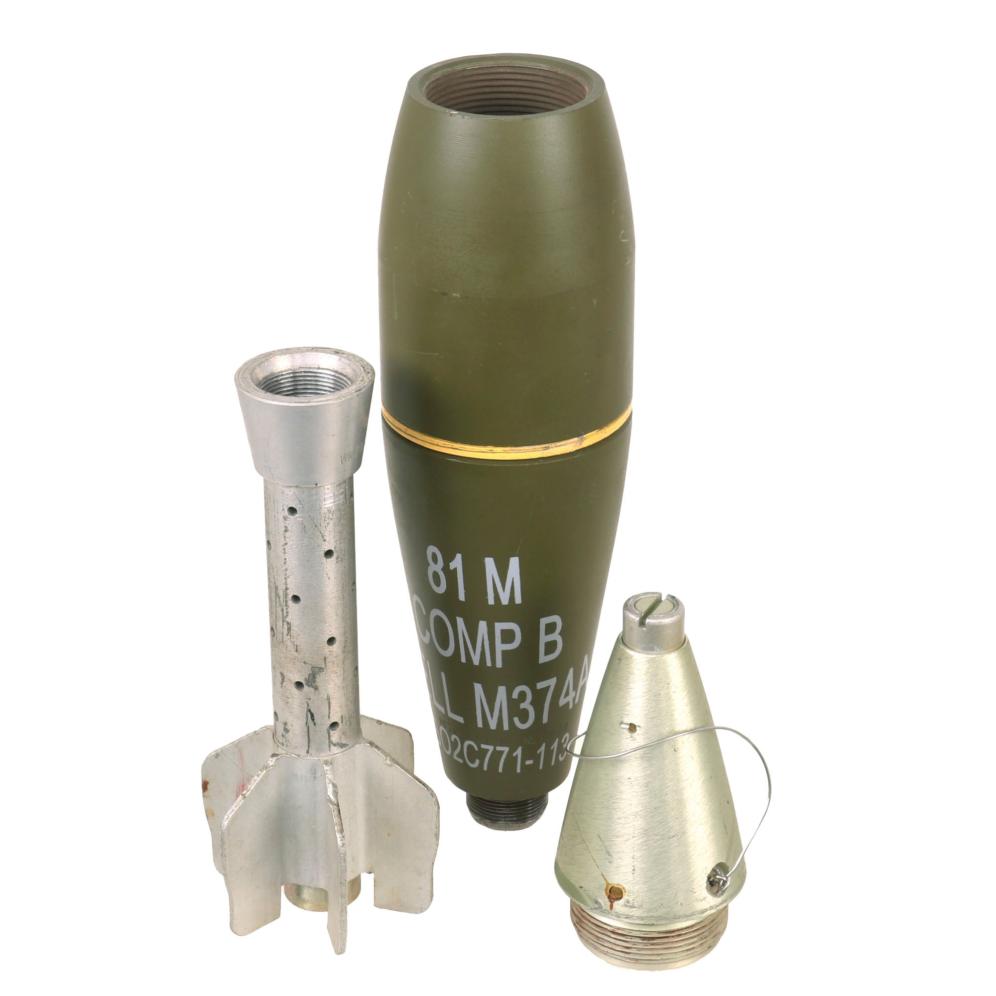 Original U.S. Vietnam War Inert M374A1 HE 81mm Mortar Round with M524A ...