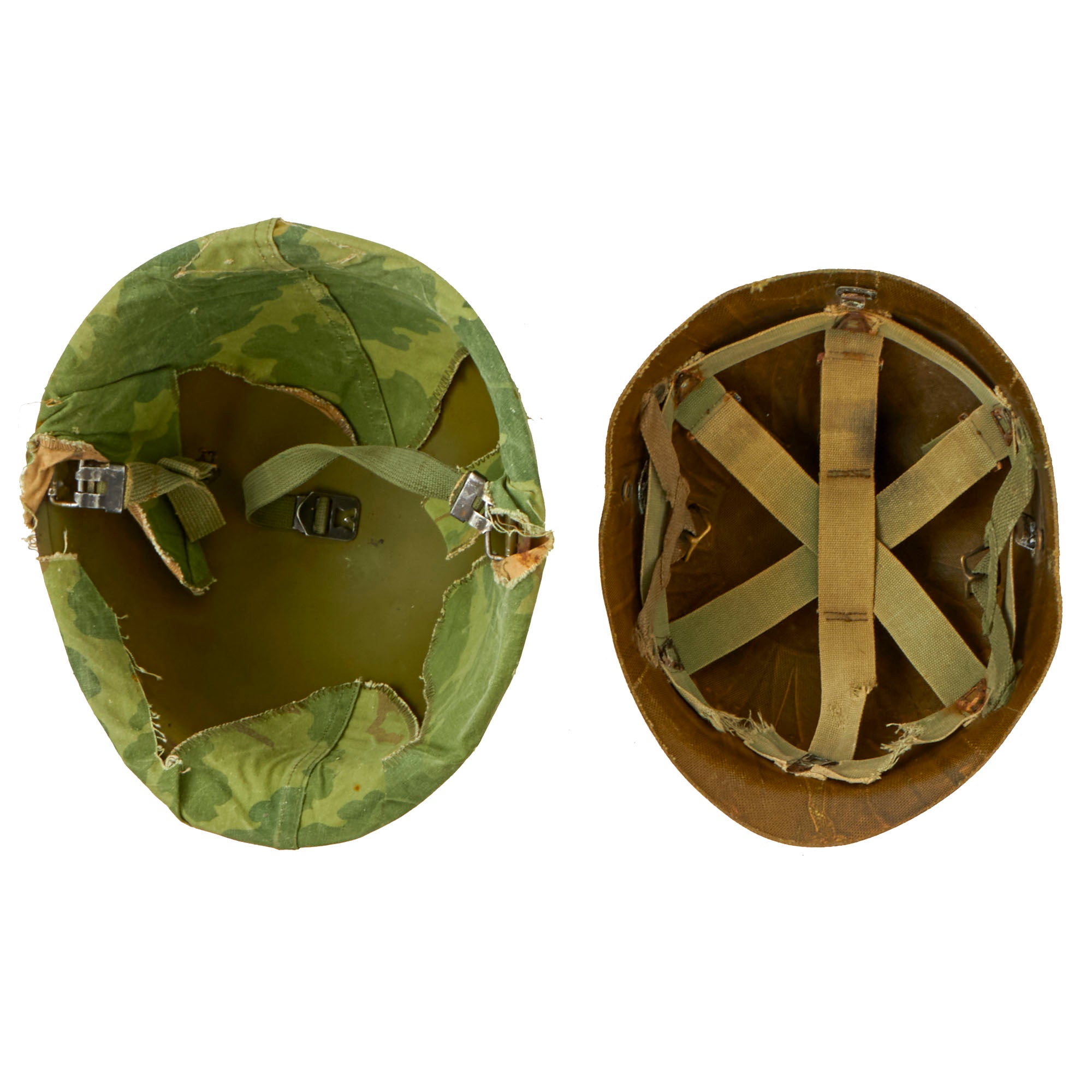 Original U.S. Vietnam M1 Paratrooper Helmet with USMC Reversible Camou ...