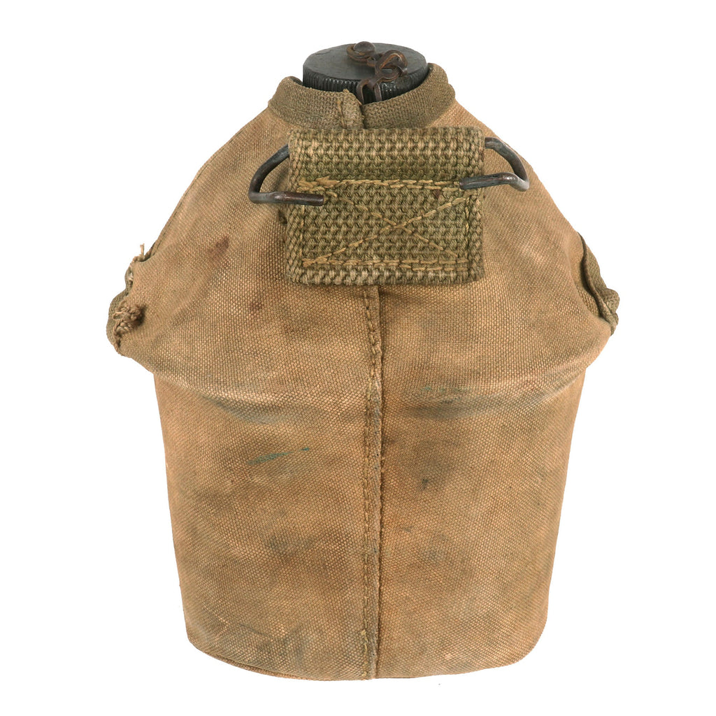 Original U.S. WWII Named 1st Pattern USMC Canteen Cover with Durasnaps ...