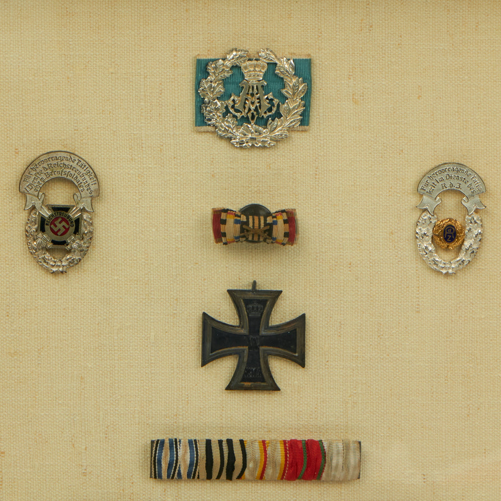 Original German WWI & WWII Era Bavarian Veteran's Framed Medal Collect ...