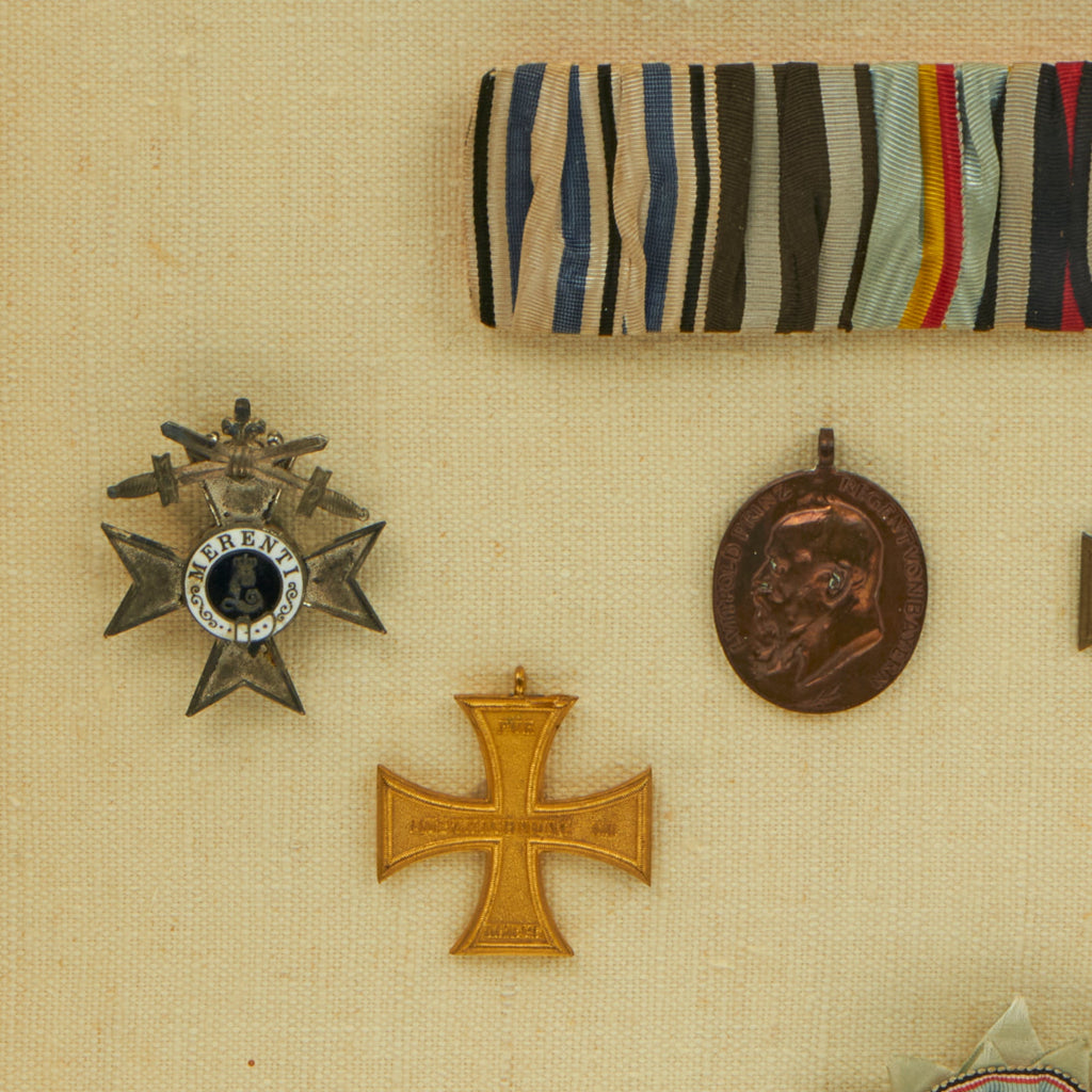 Original German WWI & WWII Era Bavarian Veteran's Framed Medal Collect ...