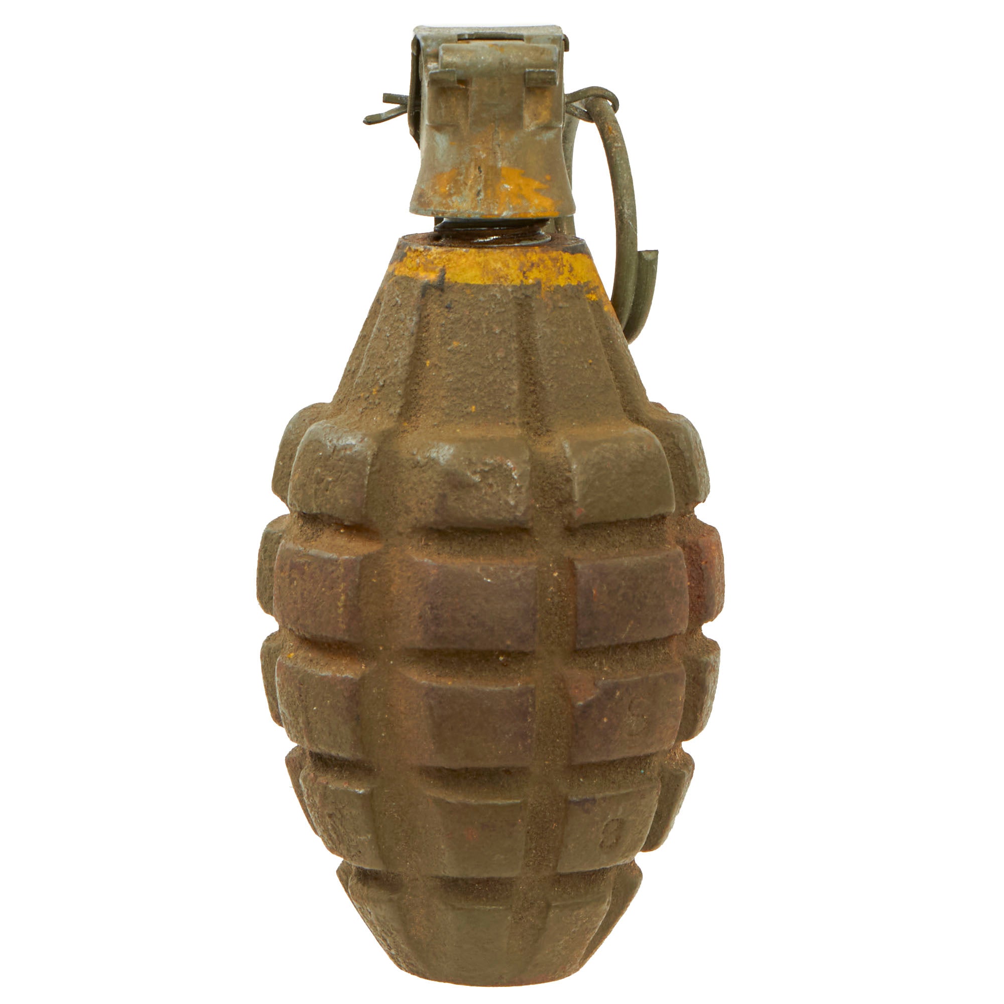 Original U.S. WWII Inert MkII Pineapple Grenade with Yellow Ring & Kor ...